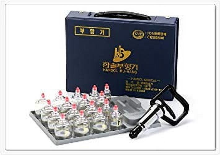 Hansol Cupping Therapy Equipment Set with Pumping Handle 17 Cups (Made ...
