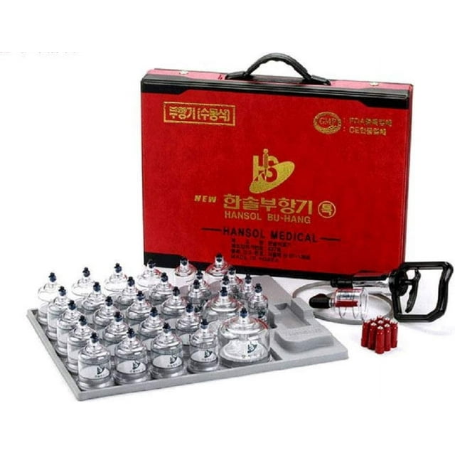 Hansol Professional Cupping Therapy Equipment 30 Cups Set with pumping ...