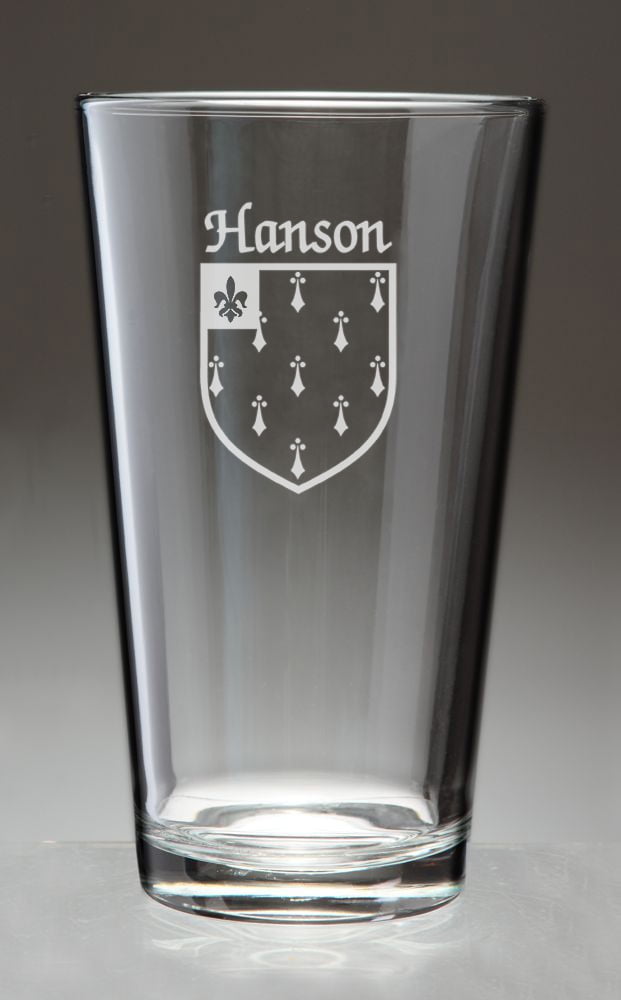 Hanson Irish Coat of Arms Pint Glasses - Set of 4 (Sand Etched ...