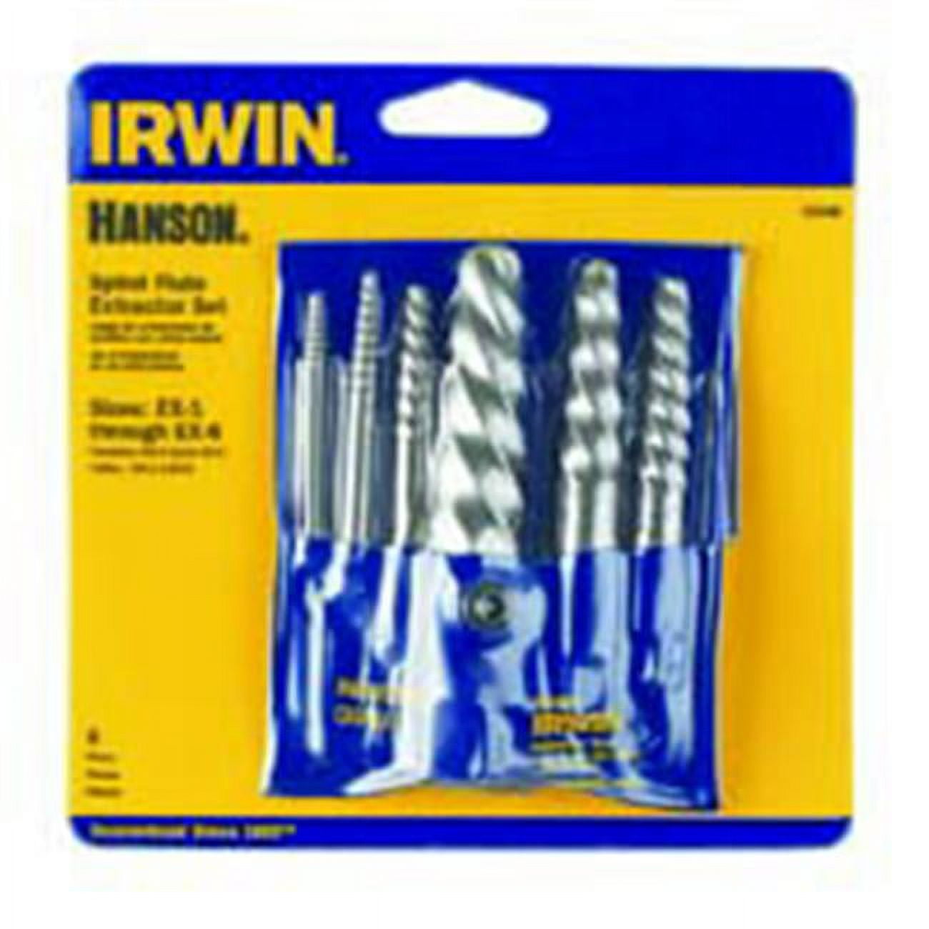 Hanson Irwin HA53545 6 Pieces Set (1-6) Spiral Screw Extractor Carded ...
