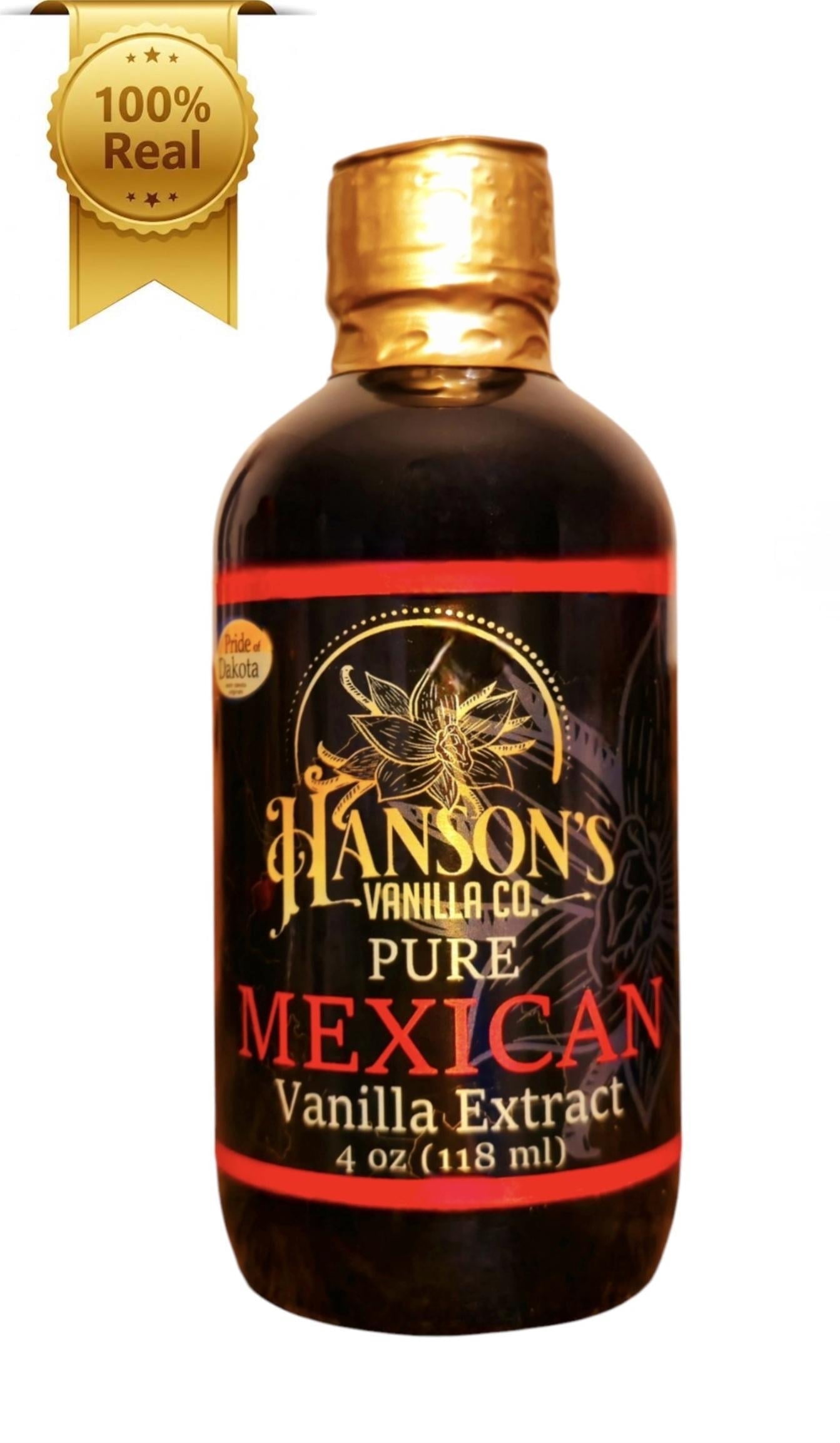 Hanson's Vanilla Co. - Pure Mexican Vanilla Extract-4 oz (Non-GMO ...