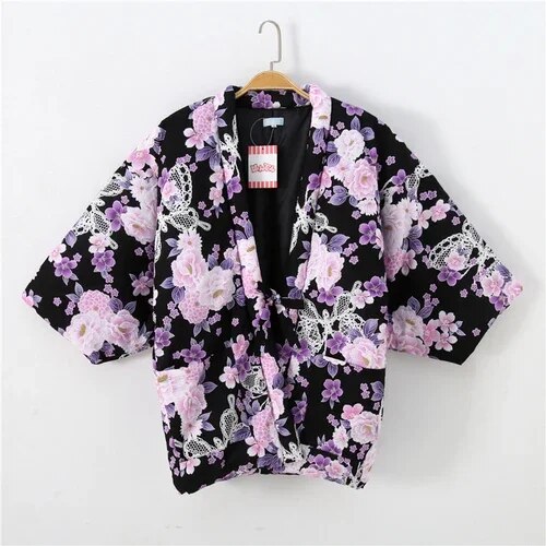 Hanten Jacket Women Japan Style Winter Kimono Cardigan Cotton Femme ...