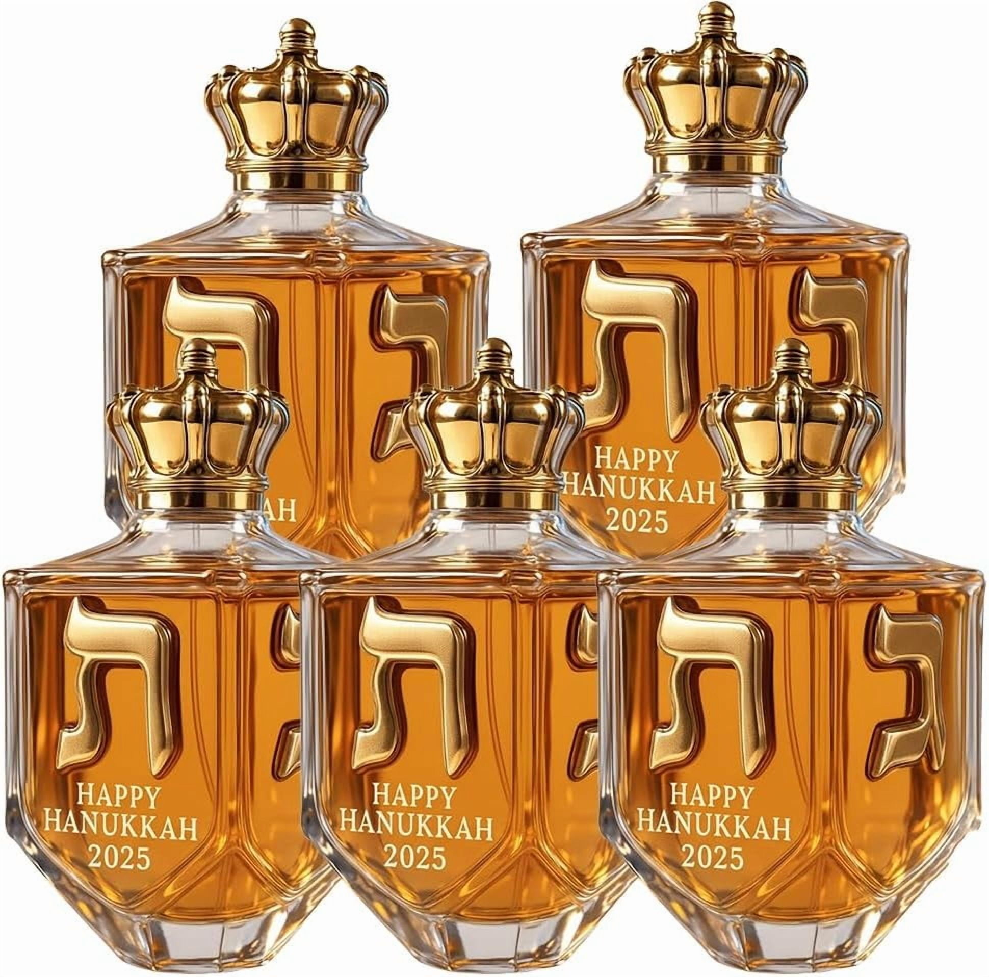 Hanukkah 2025 Dreidel Whiskey Bottle Judaica Glass Liquor Decanter with ...