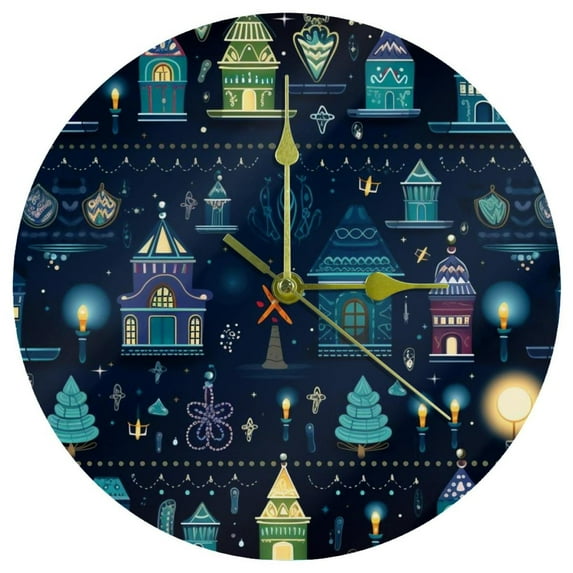 Hanukkah 9.8-Inch Round Acrylic Wall Clock, Silent Non-Ticking Battery ...