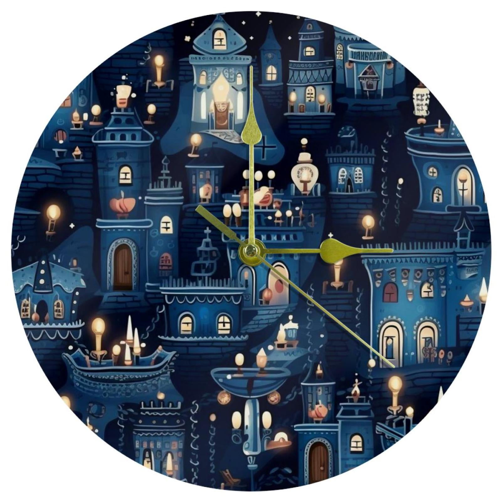 Hanukkah Acrylic Circular Wall Clock - Stylish Timepiece for Decorating ...