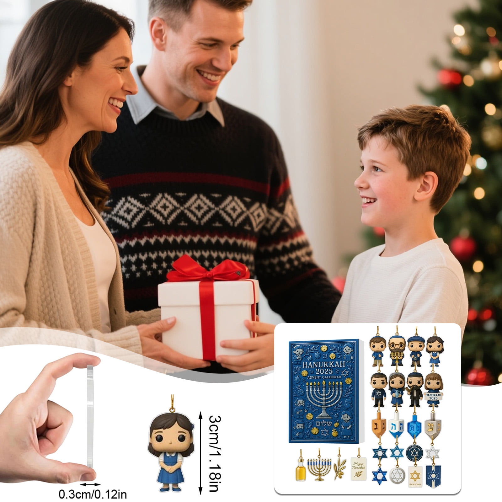 Hanukkah Advent Calendar 2025, 24-Day Christmas Countdown Calendar with ...