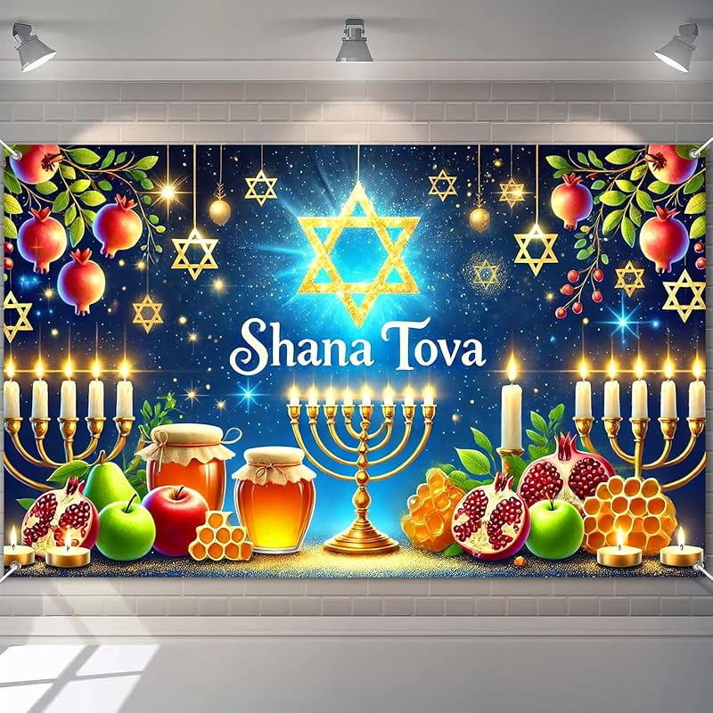 Hanukkah Banner for Wall Decor 71x43 Inch Chanukah Decorations for Home ...