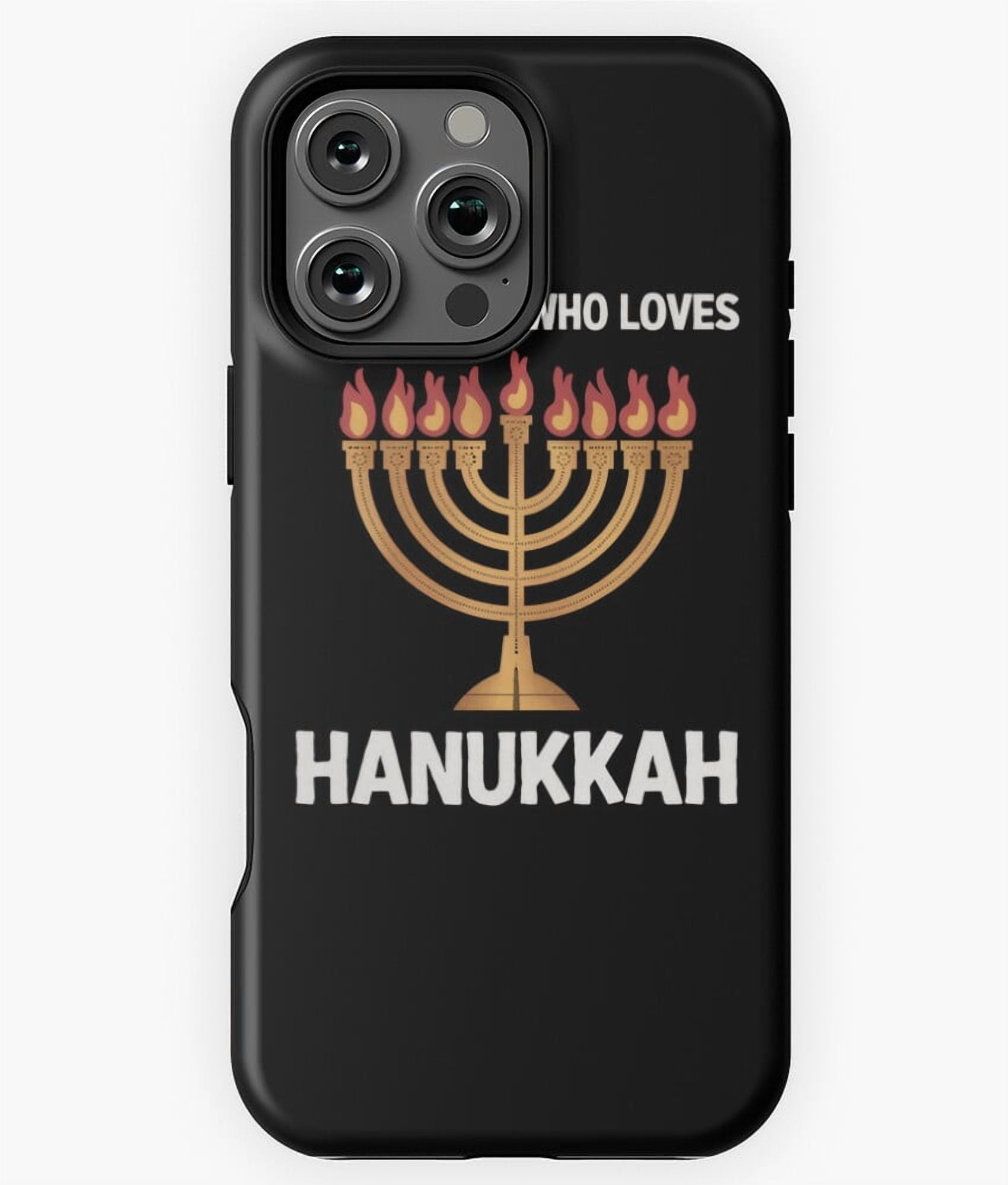 Hanukkah Boy Menorah Jewish Gift Phone Case for iPhone 16 15 14 13 12 ...