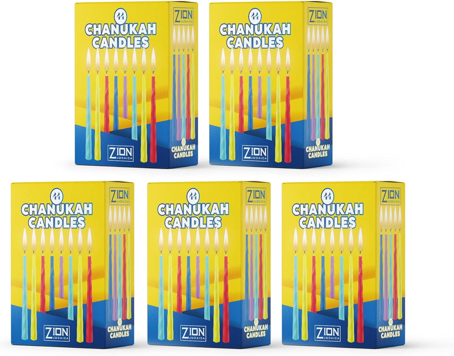 Hanukkah Candles for Menorah Box of 44 Assorted Colorful Candles With ...