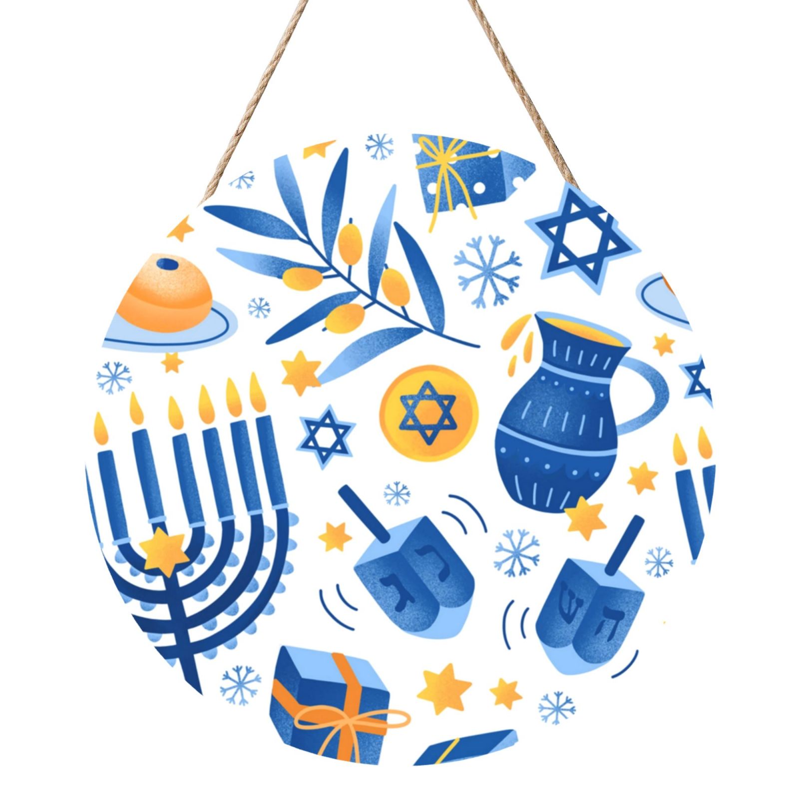 Hanukkah Chanukah Jewish Festival Holiday Wooden Hanging Sign Ornament ...