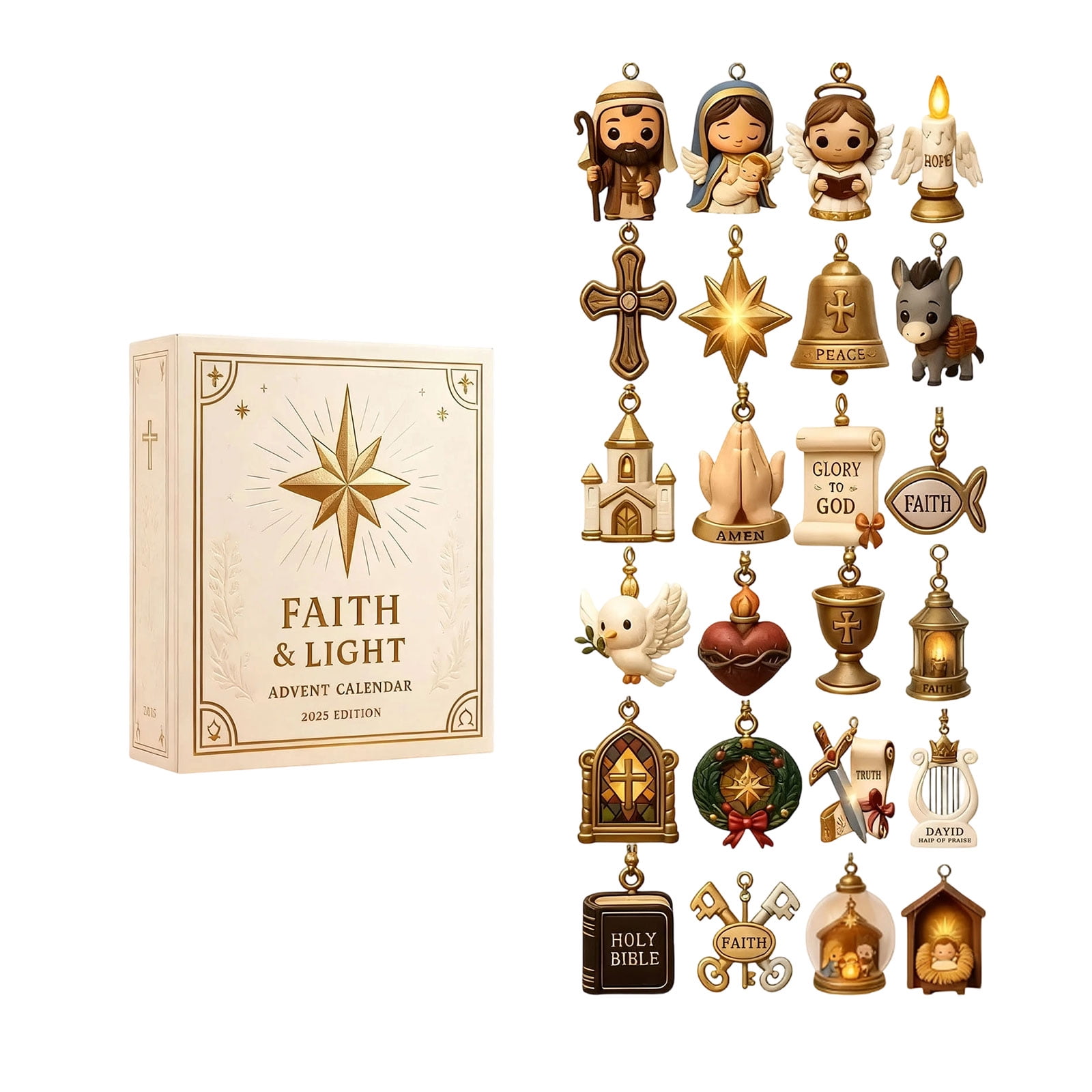 Hanukkah Christmas Countdown Box, 2D Plane Design With 24 Piece ...