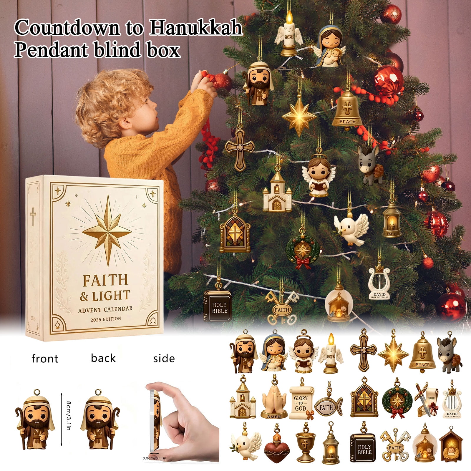 Hanukkah Countdown Box Christmas Advent Calendar, 2D Flat Aircraft Box ...