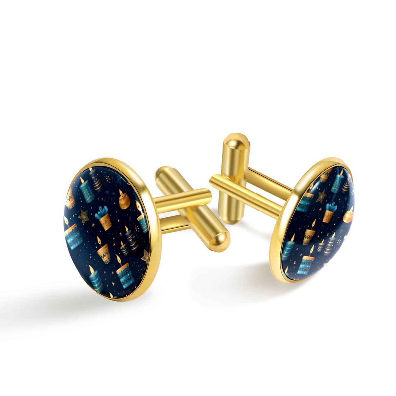 Hanukkah Dapper Dressing: Men's Stainless Steel Cufflink Set for Formal ...
