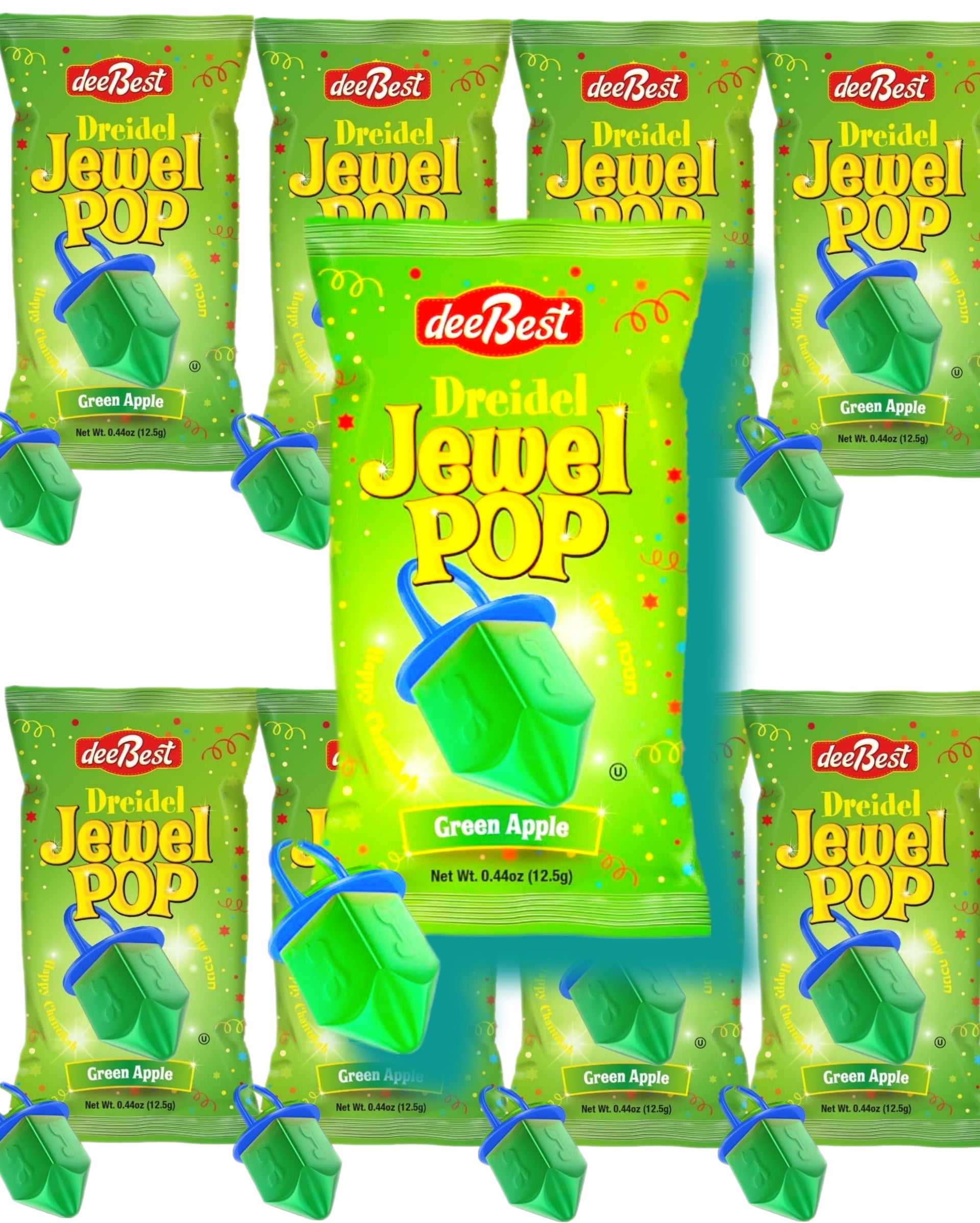 Hanukkah Dreidels Ring Pops Jewel Shape Candy, Individually Wrapped ...