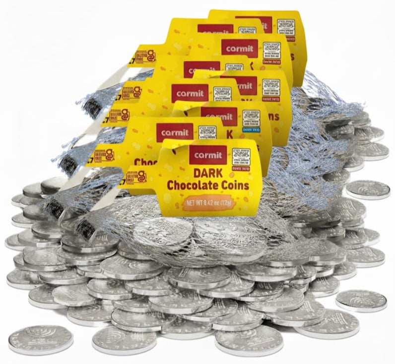 Hanukkah Gelt Dark Chocolate Coins Individually Wrapped, Kosher Parve ...