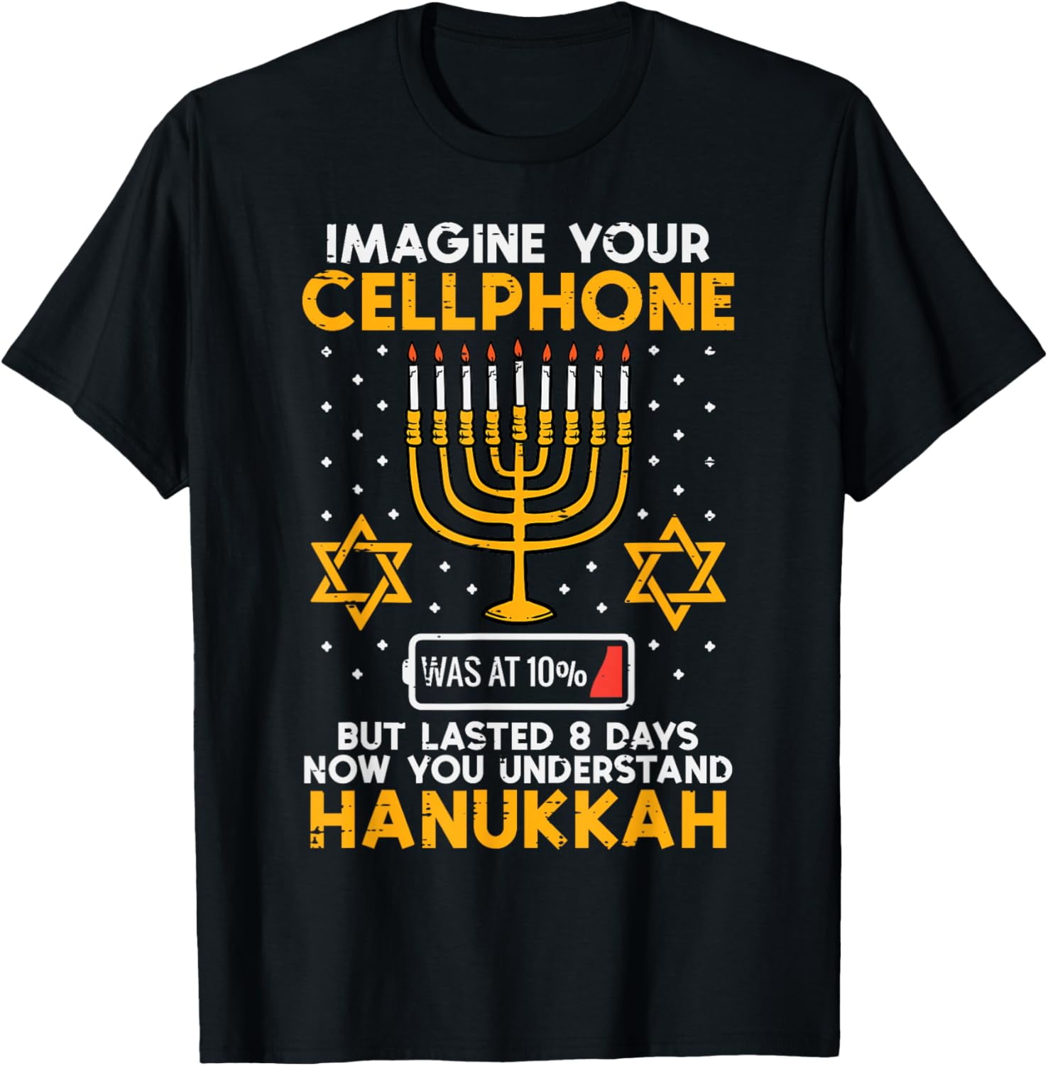 Hanukkah Imagine Your Cellphone Chanukah Jew Men Women Kids T-ShirtMen ...