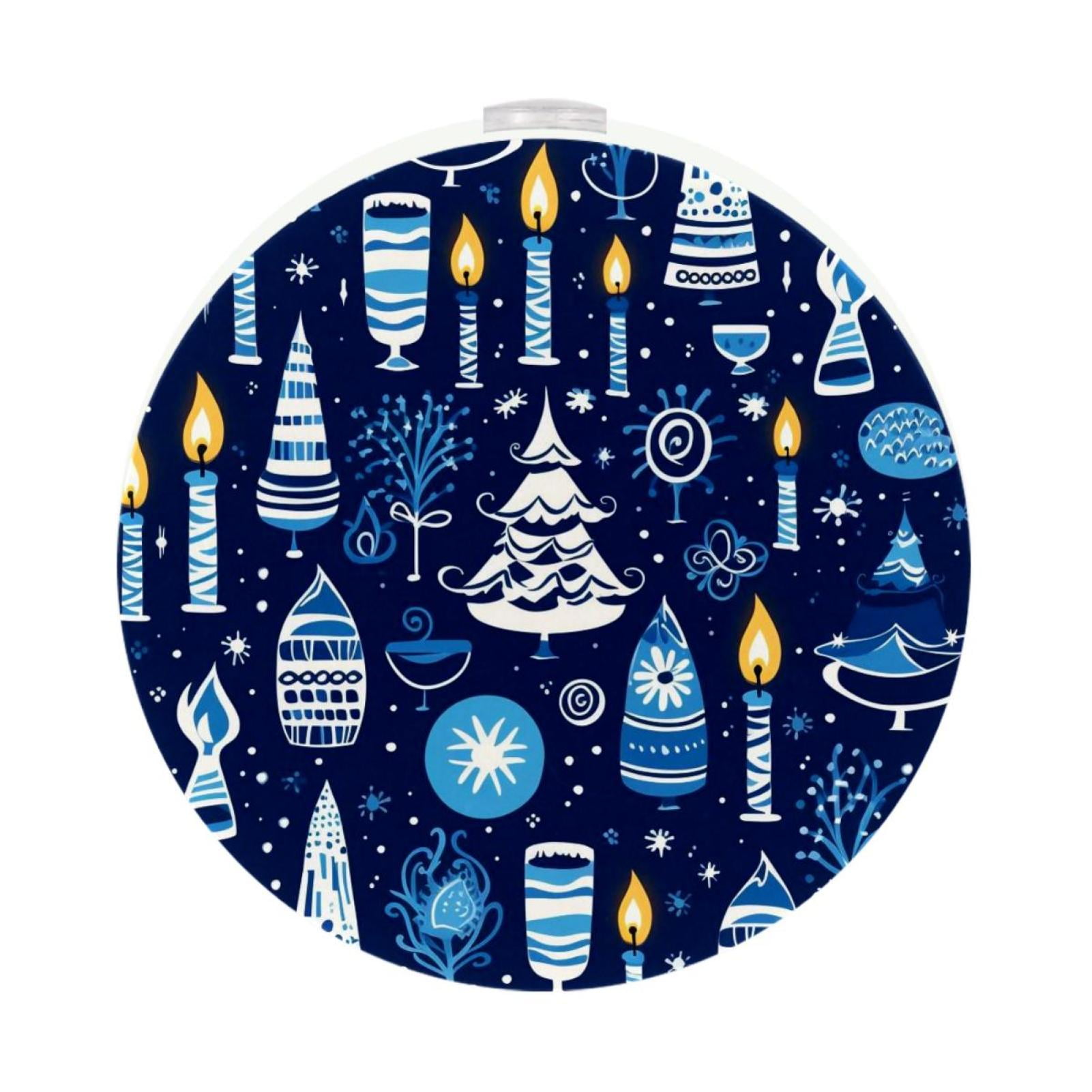 Hanukkah LED Round Night Light-2PCS, Energy-Efficient Plug-in Ambient ...