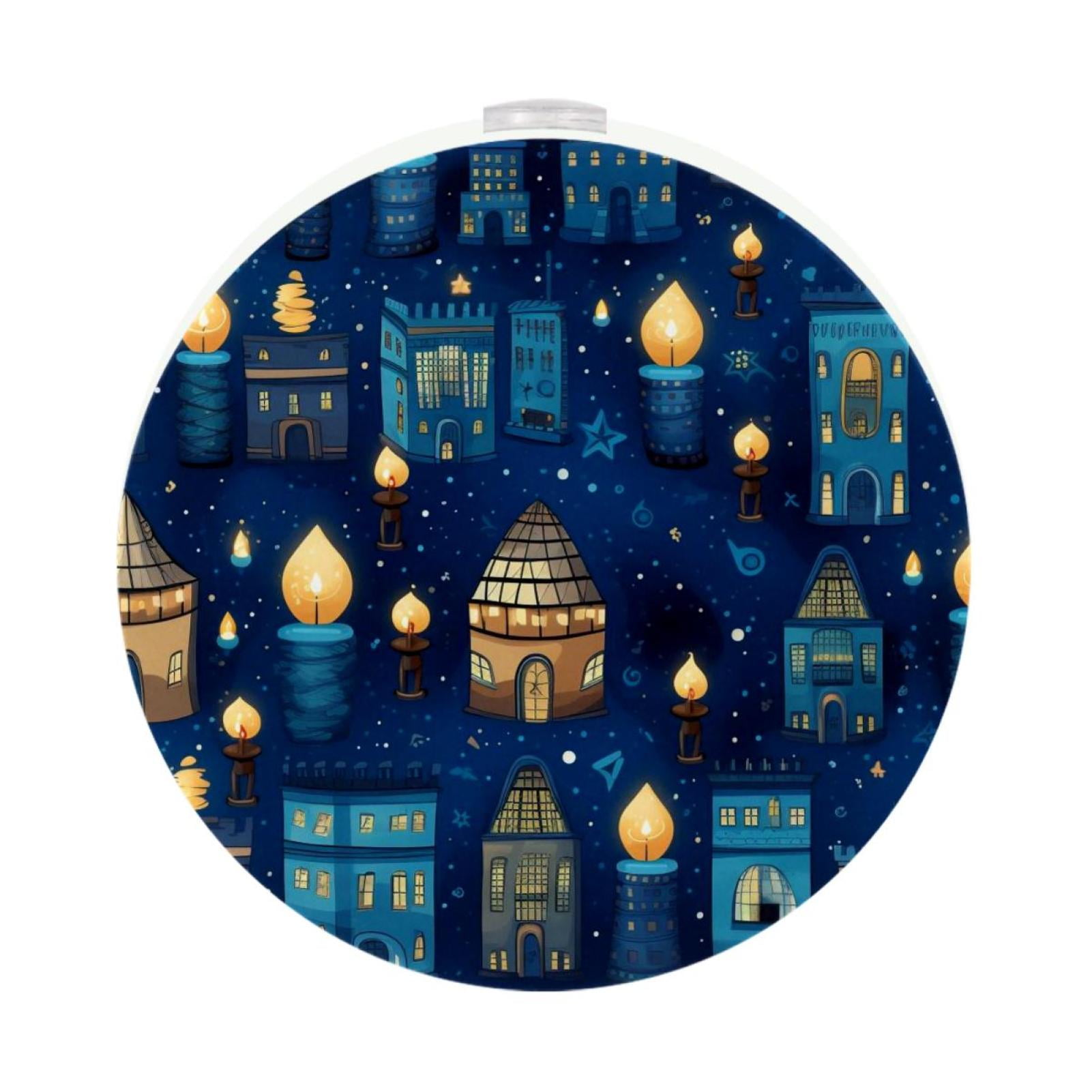 Hanukkah LED Round Night Light-2PCS, Plug-in Mini Wall Socket Soft ...