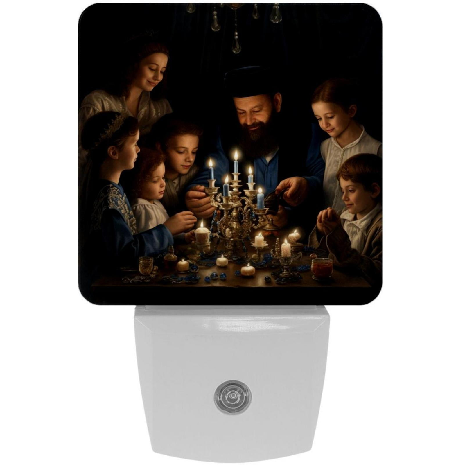 Hanukkah LED Square Night Lights - Modern Design, Soft Glow, Energy ...