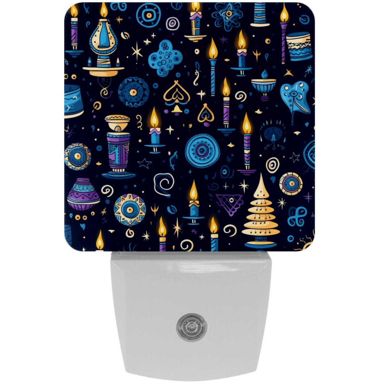 Hanukkah LED Square Night Lights - Modern and Versatile Plug-in ...