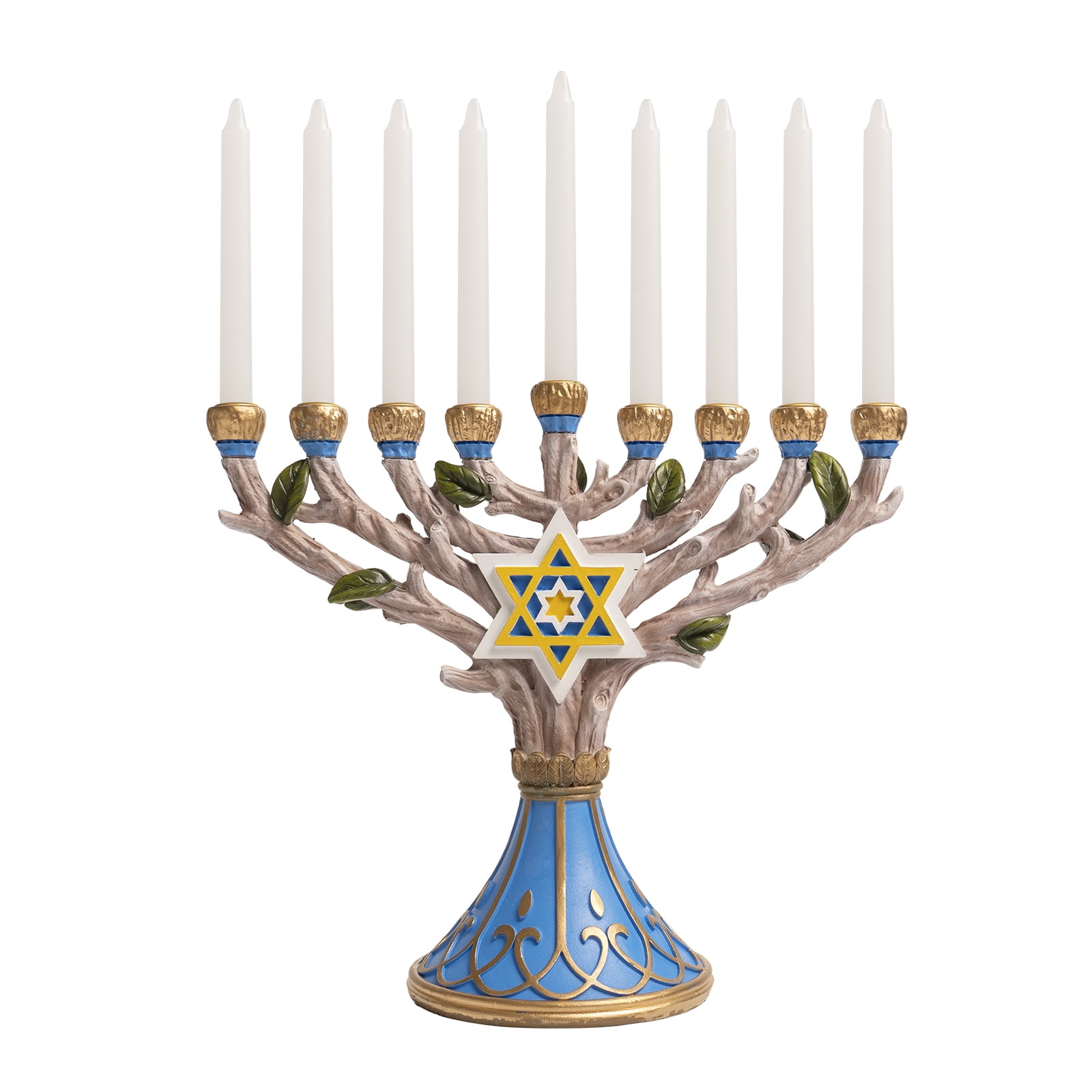 Hanukkah Menorah 9 Branch, 10x8.7inch Chanukah Tree of Life Minorahs ...