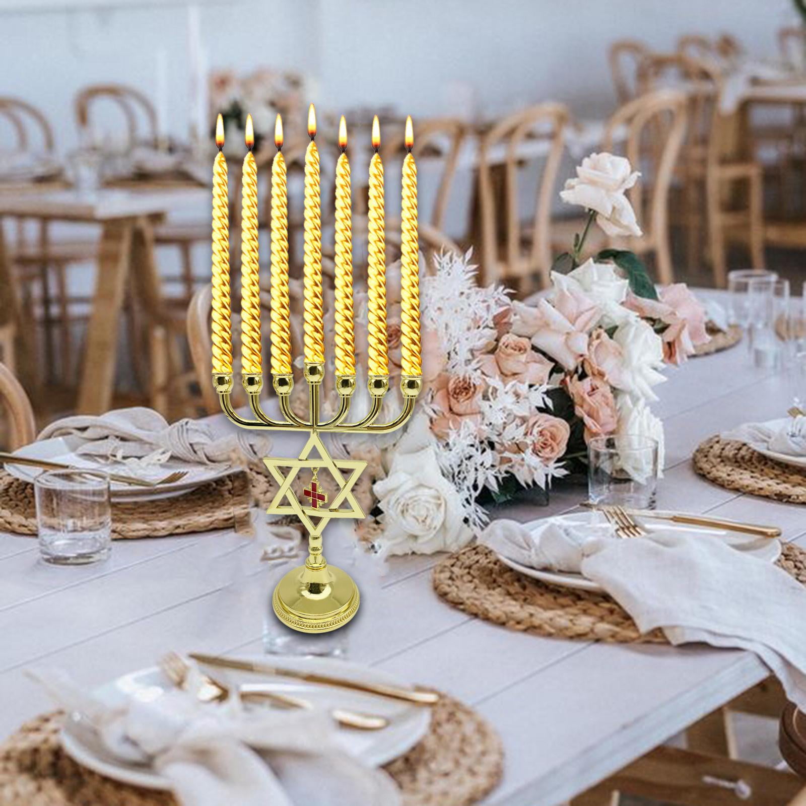 Hanukkah Menorah Candle Holder with Traditional Branches Height 17cm ...