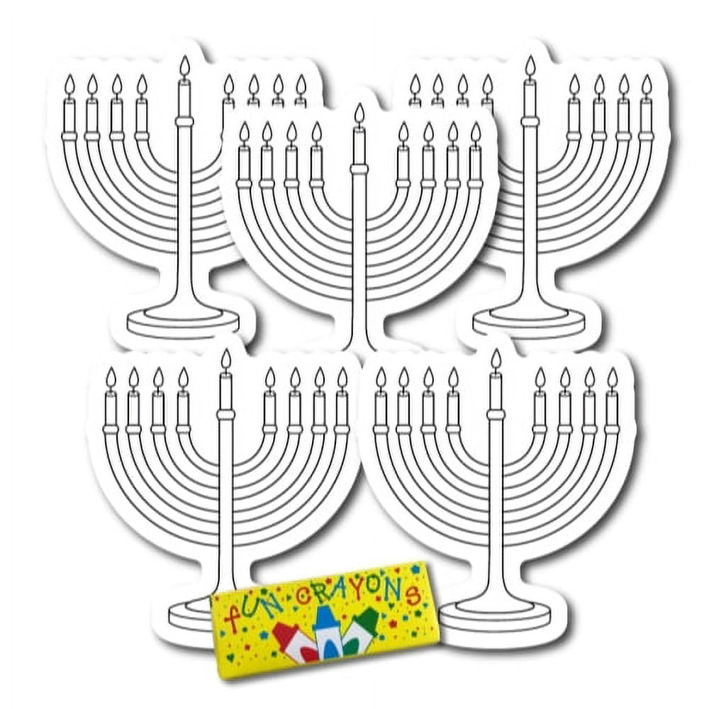 Hanukkah Menorah DIY Holiday Magnet Decal, 5 Menorah Pack, Creative ...