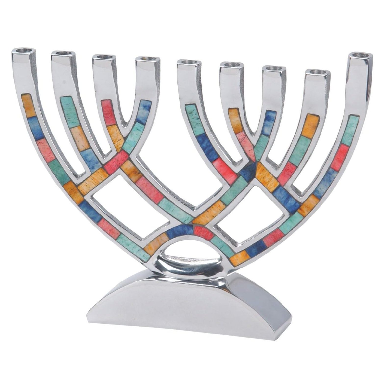 Hanukkah Menorah with Multi Colored Inlay - Walmart.com