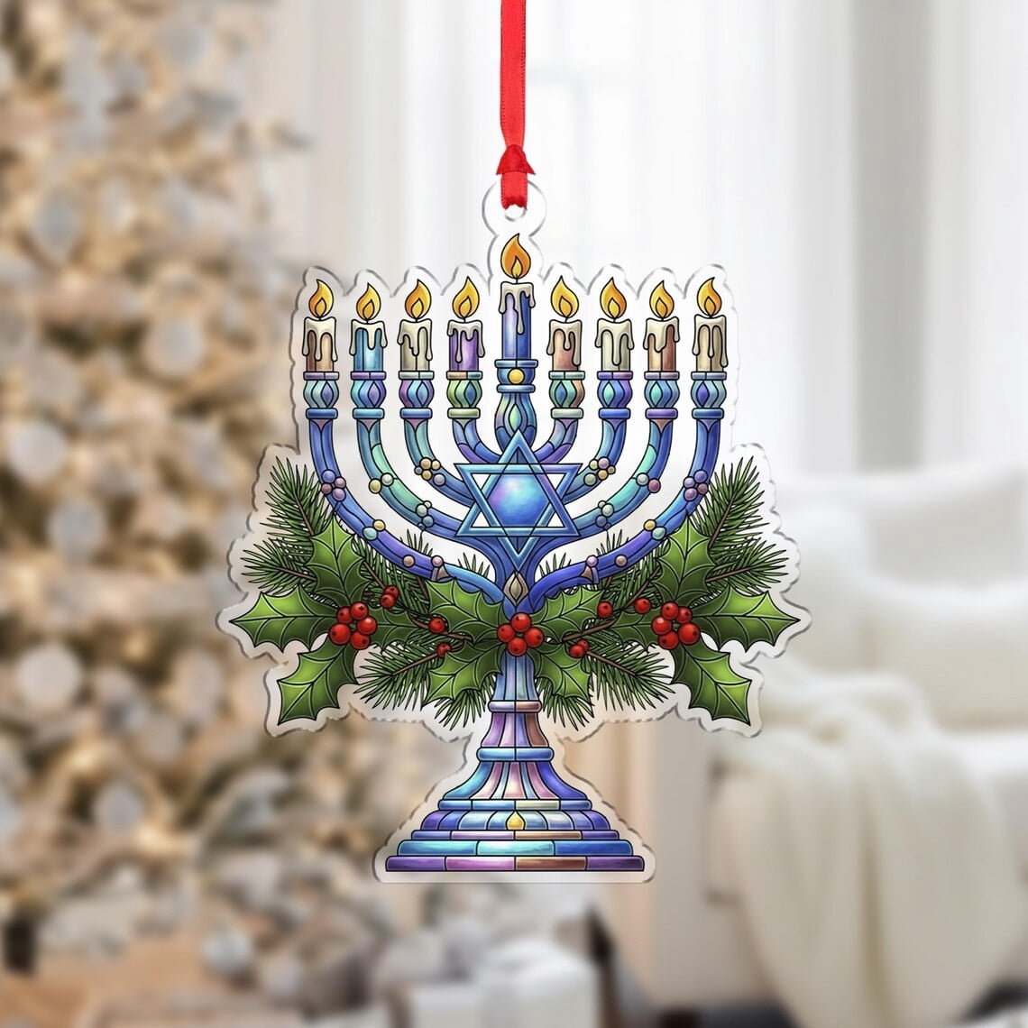 Hanukkah Suncatcher under $5! Yannianjz Hanukkah Window Suncatcher ...