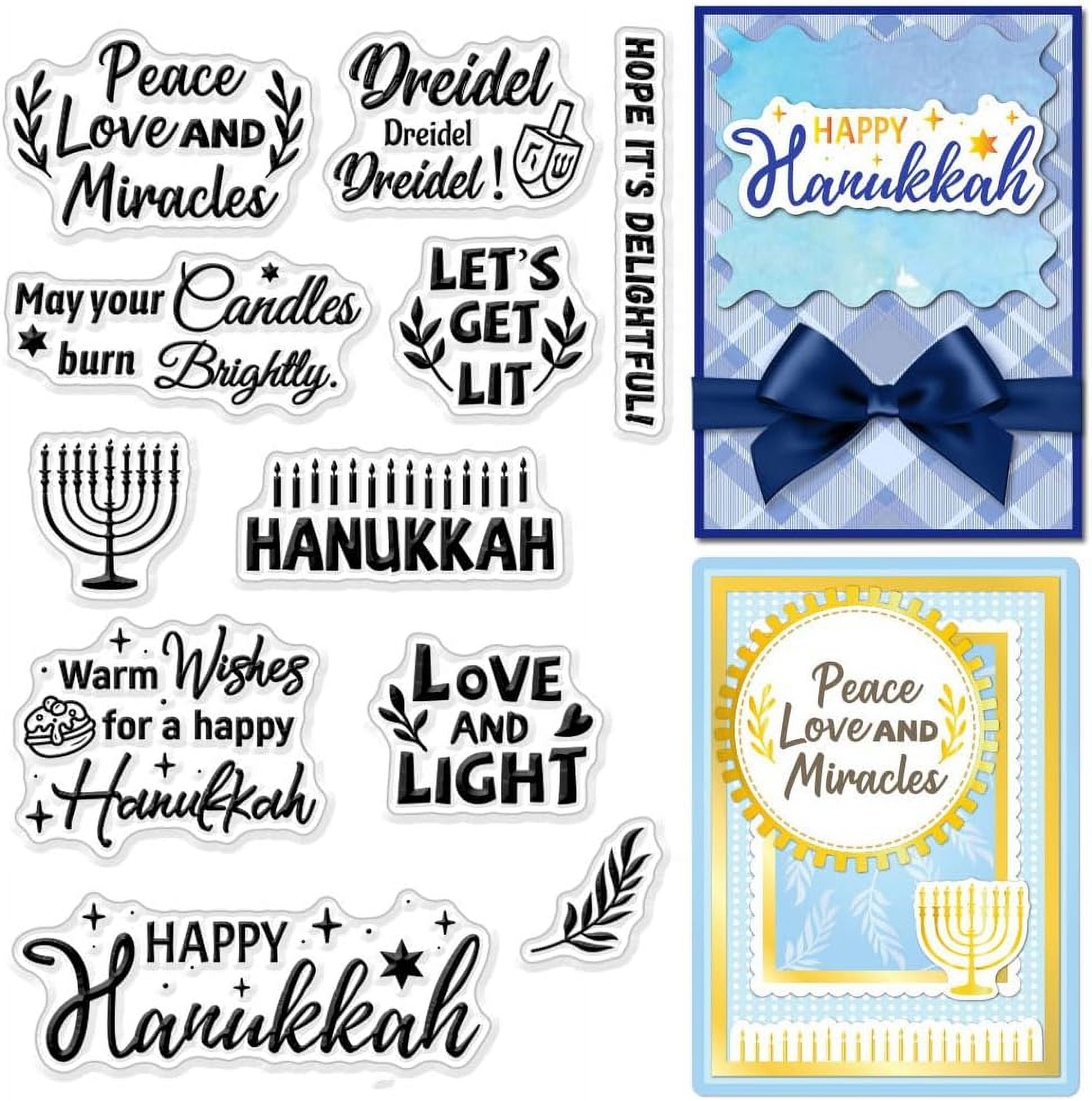 Hanukkah Text Transparent Clear Stamps Blessing Word Embossing Stamp ...