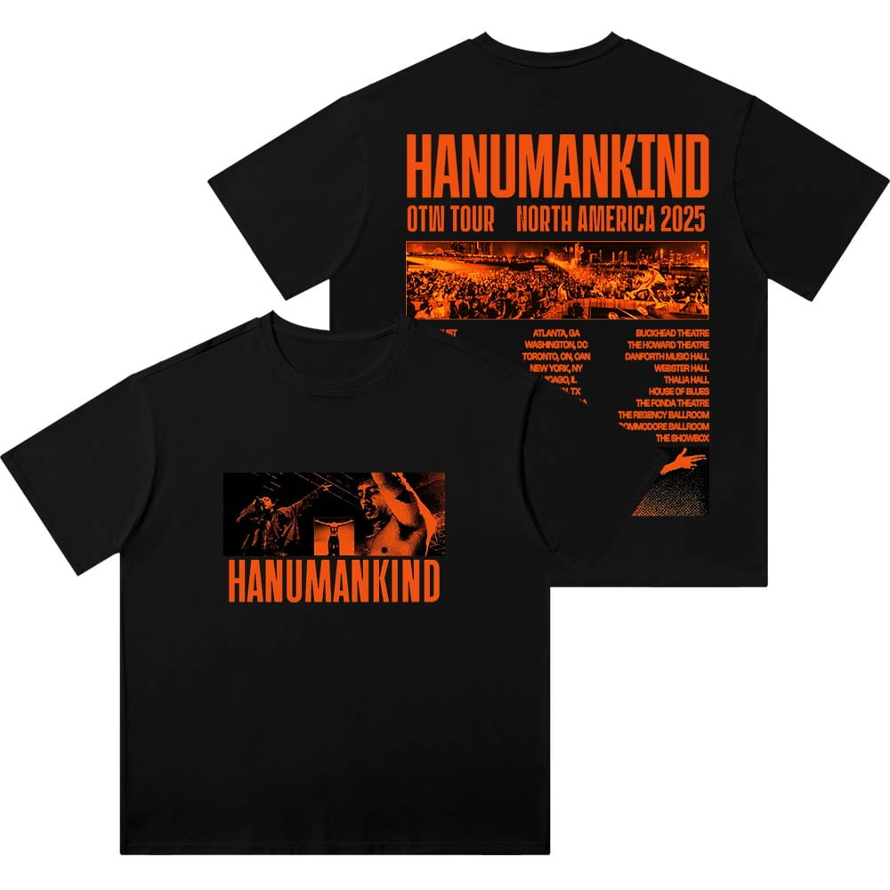 Hanumankind OTW Tour 2025 Merch Vintage Wash T-Shirts Women Men Cotton ...