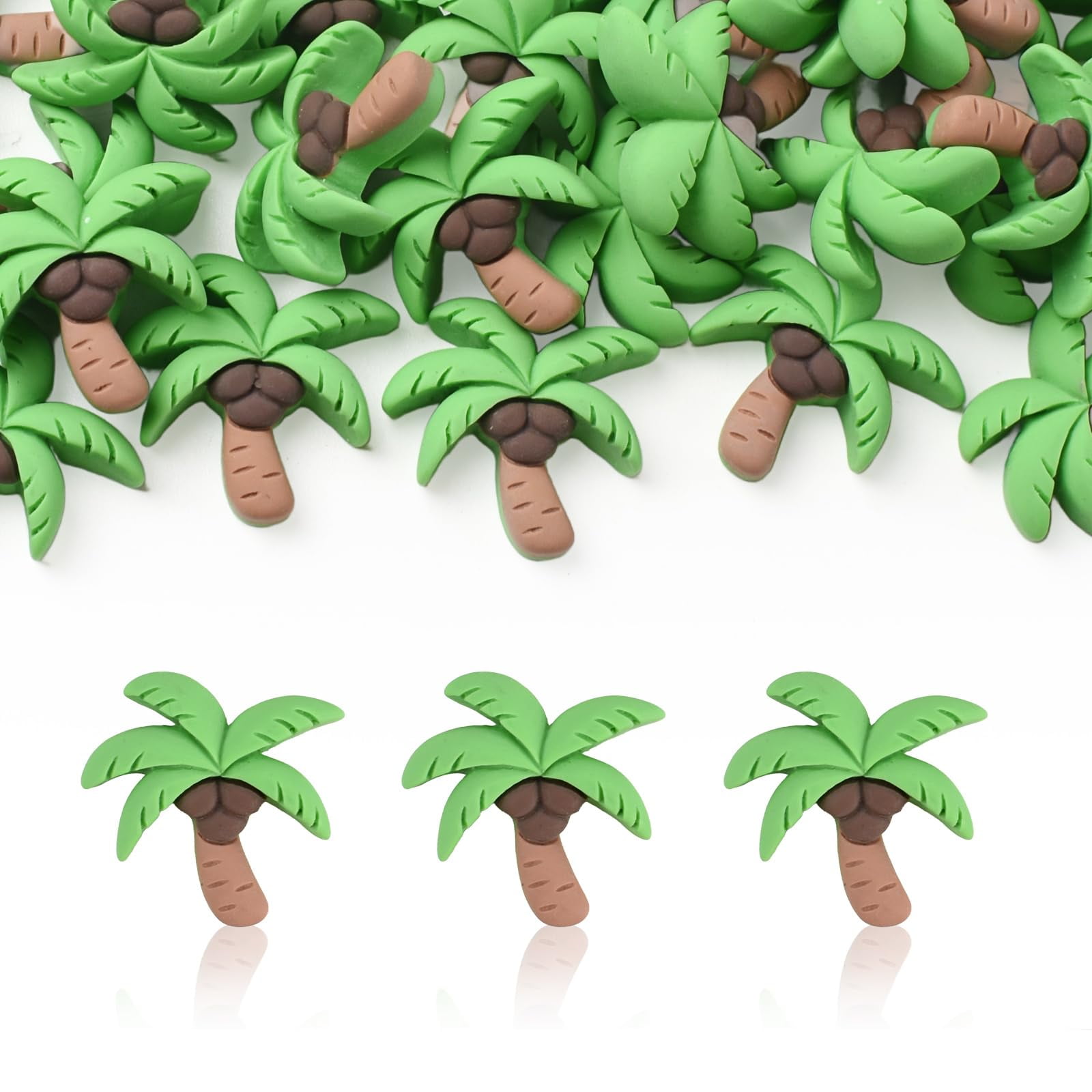 Hanycon 50PCS MiniEGSC Coconut Tree Resin Coconut Palm Trees Flat Back ...