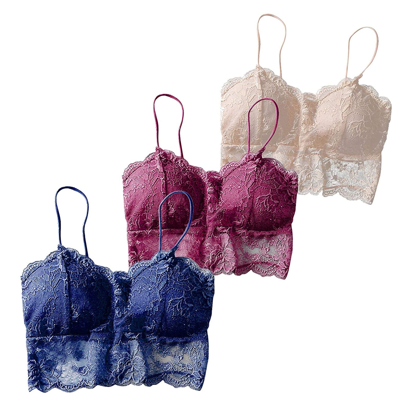 Hanzidakd Bras For Women Push Up 3PC Women Sexy Vest Have A Chest Pad ...