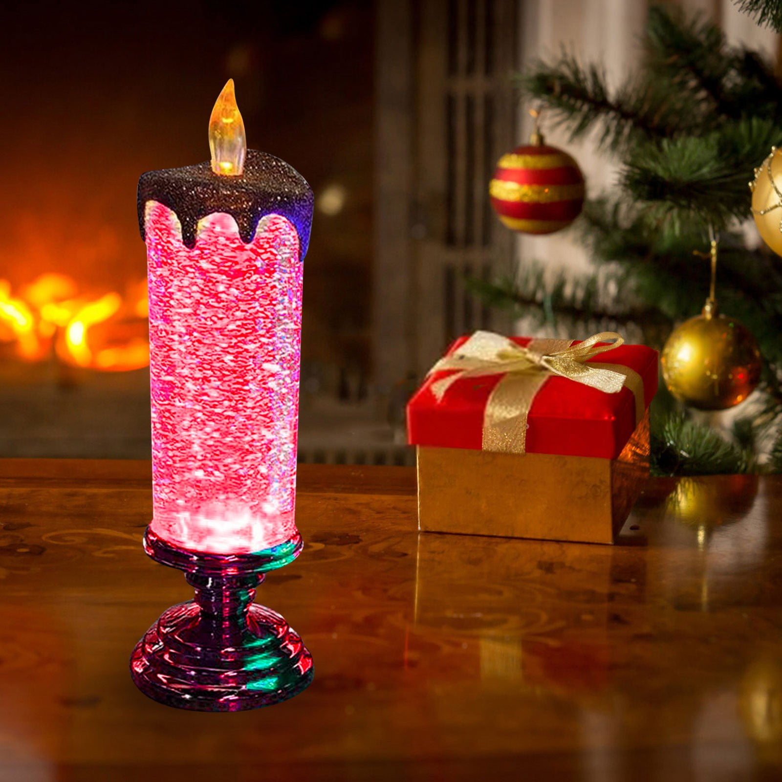 Hanzidakd Desktop Ornament LED Christmas Candle USB Color Changing ...