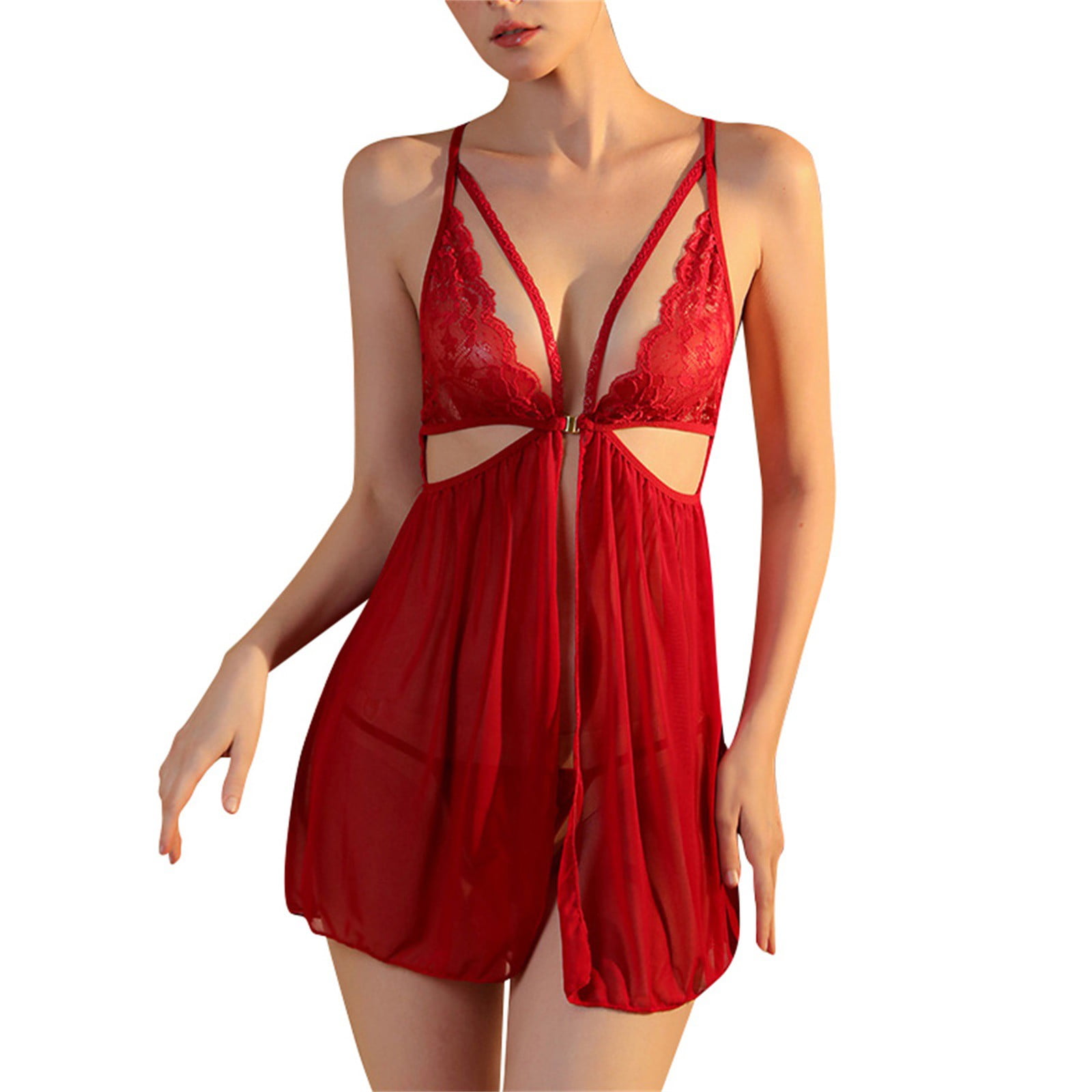 Hanzidakd Fashion Sexy Sling Lingerie Lace Gauze Underwear Womens Sexy