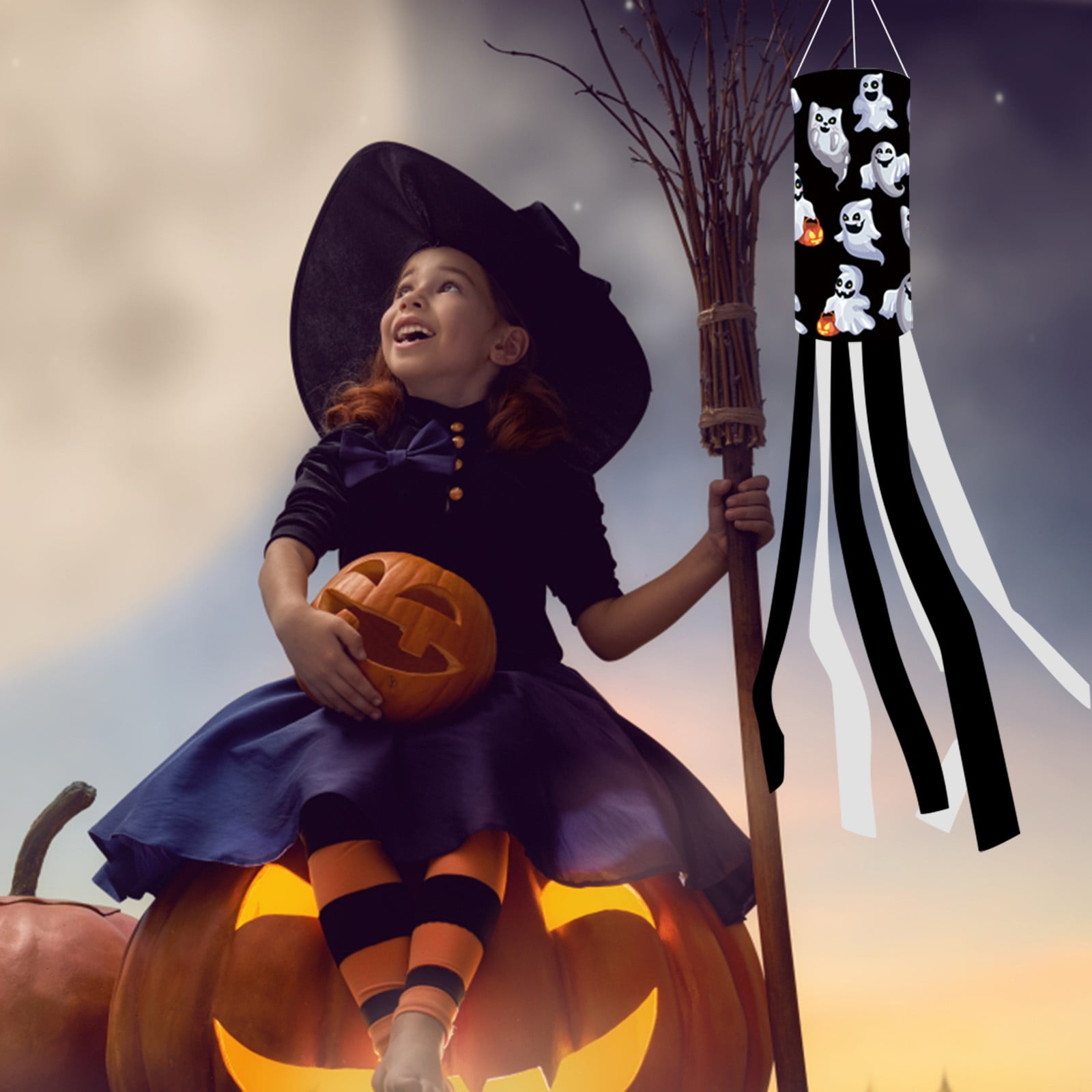 Hanzidakd Hangs Halloween Windpipe Flag Outdoor Wind Bag Courtyard ...