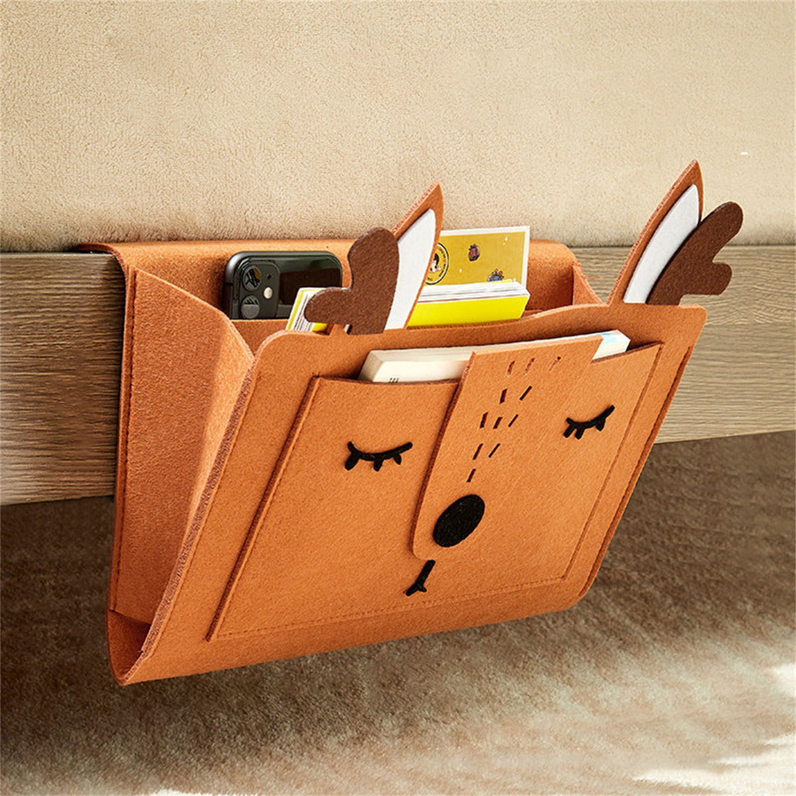 Hanzidakd Home Textile Storage Bedside Organiser Hanging Bag Bedside ...