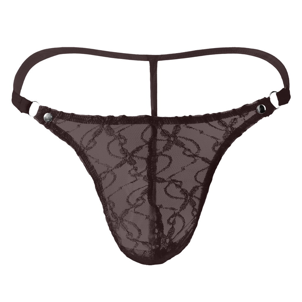 Hanzidakd Womens Thongs T Back Panties Mens Lace Mesh Pouch G String