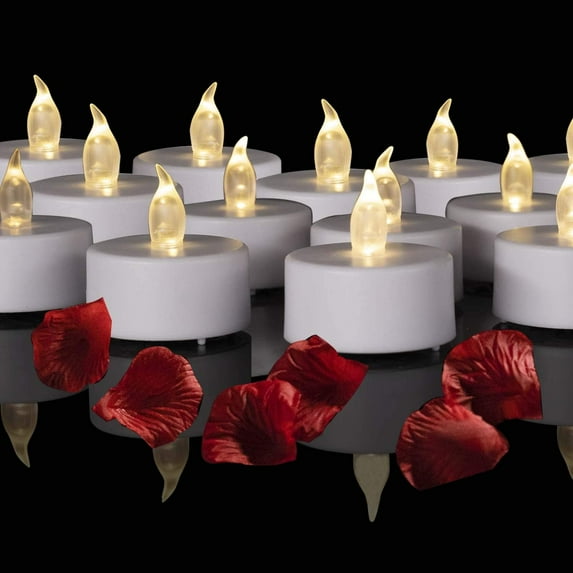 Hanzim Operated LED Tea Lights: 24PACK Flameless Votive Candles Lamp ...