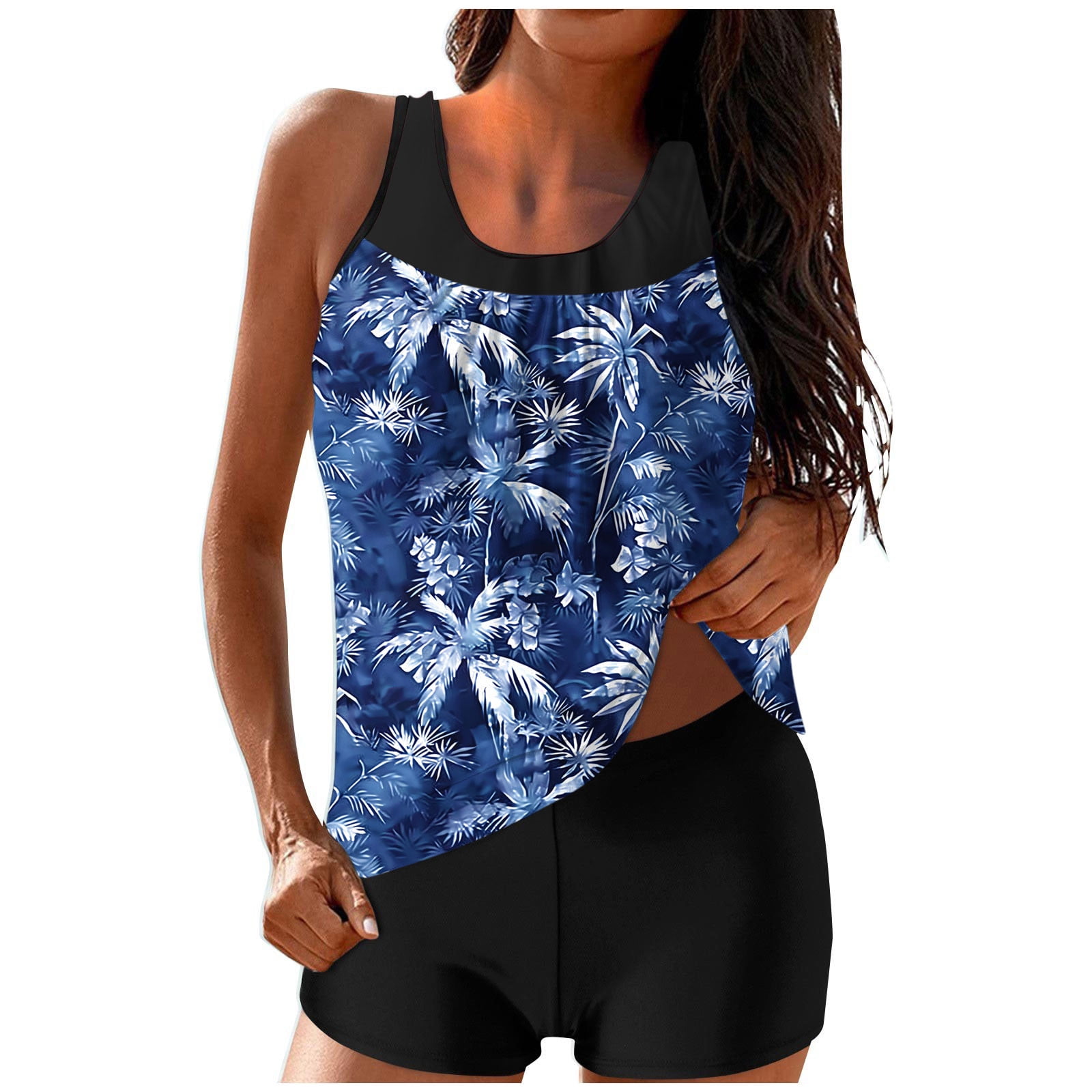 HaoTouZe 2 piece Swim Suits Takini Swim Suits for Women Floral Printed ...