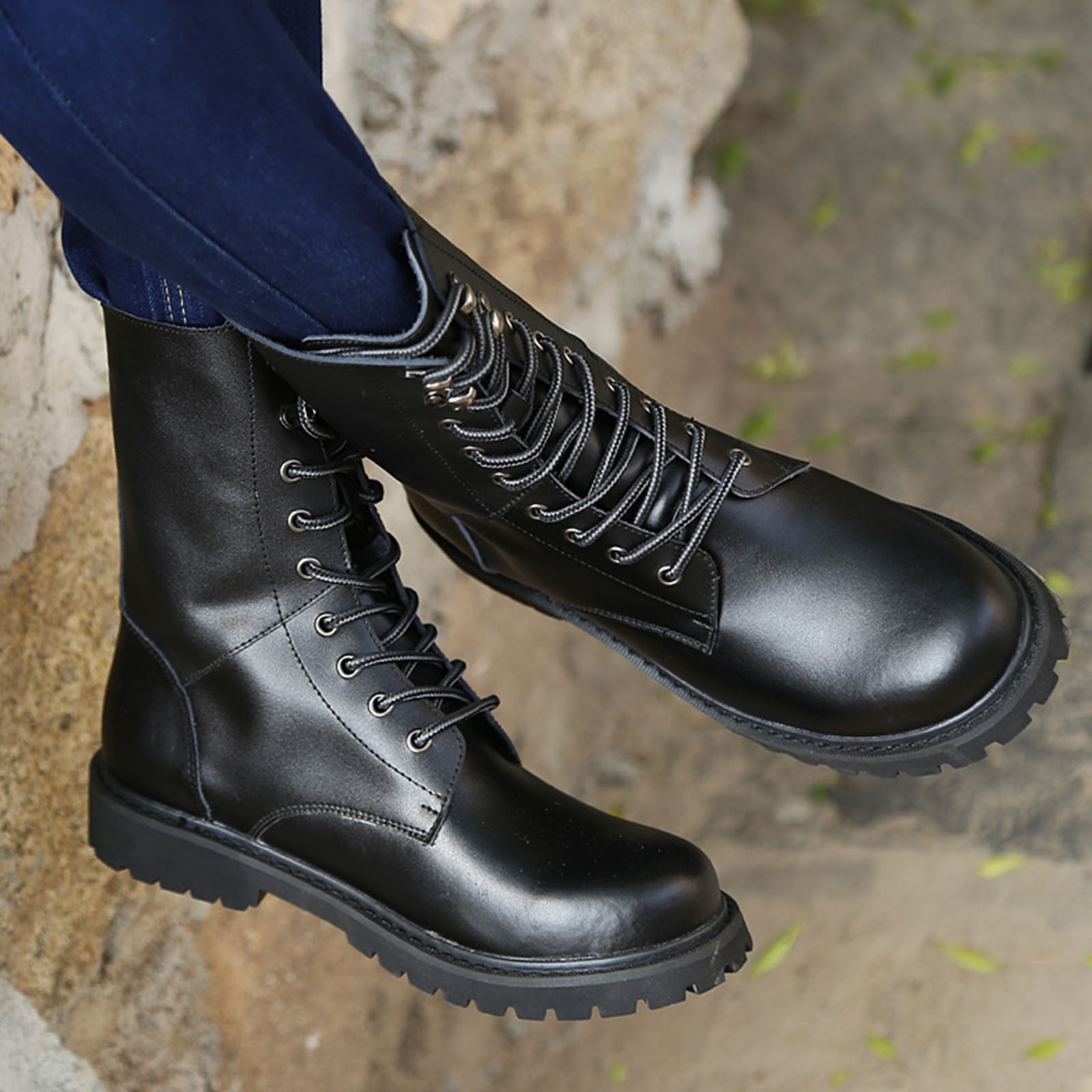 HaoXianJian Men's Wingtip Toe Boots, Classic Style, Oxfords Lace Up ...