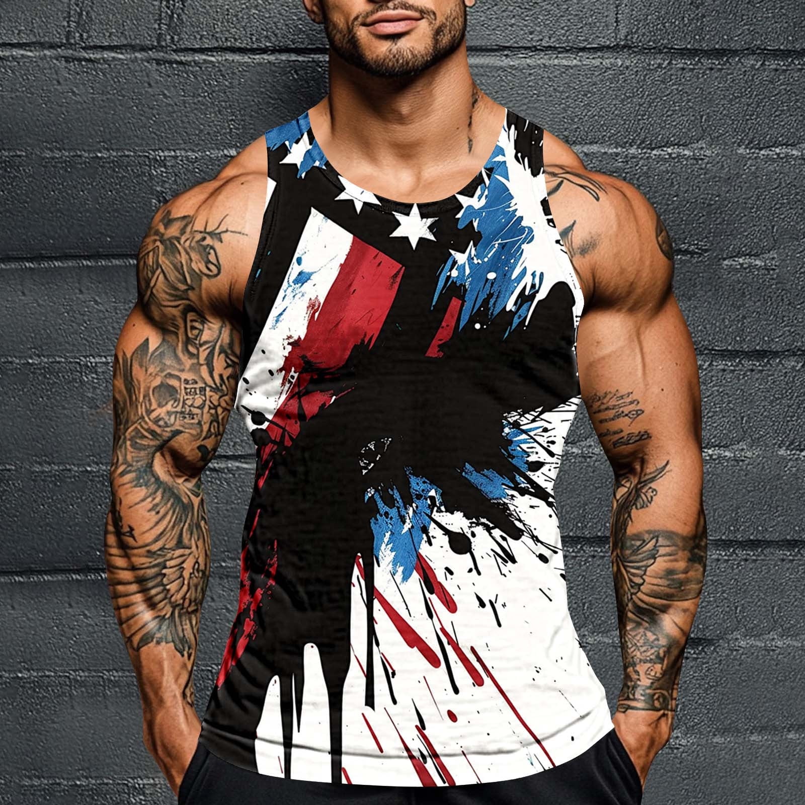 HaoXianJian Men's Workout Tank Tops Sleeveless Gym Cut Off Tee ...