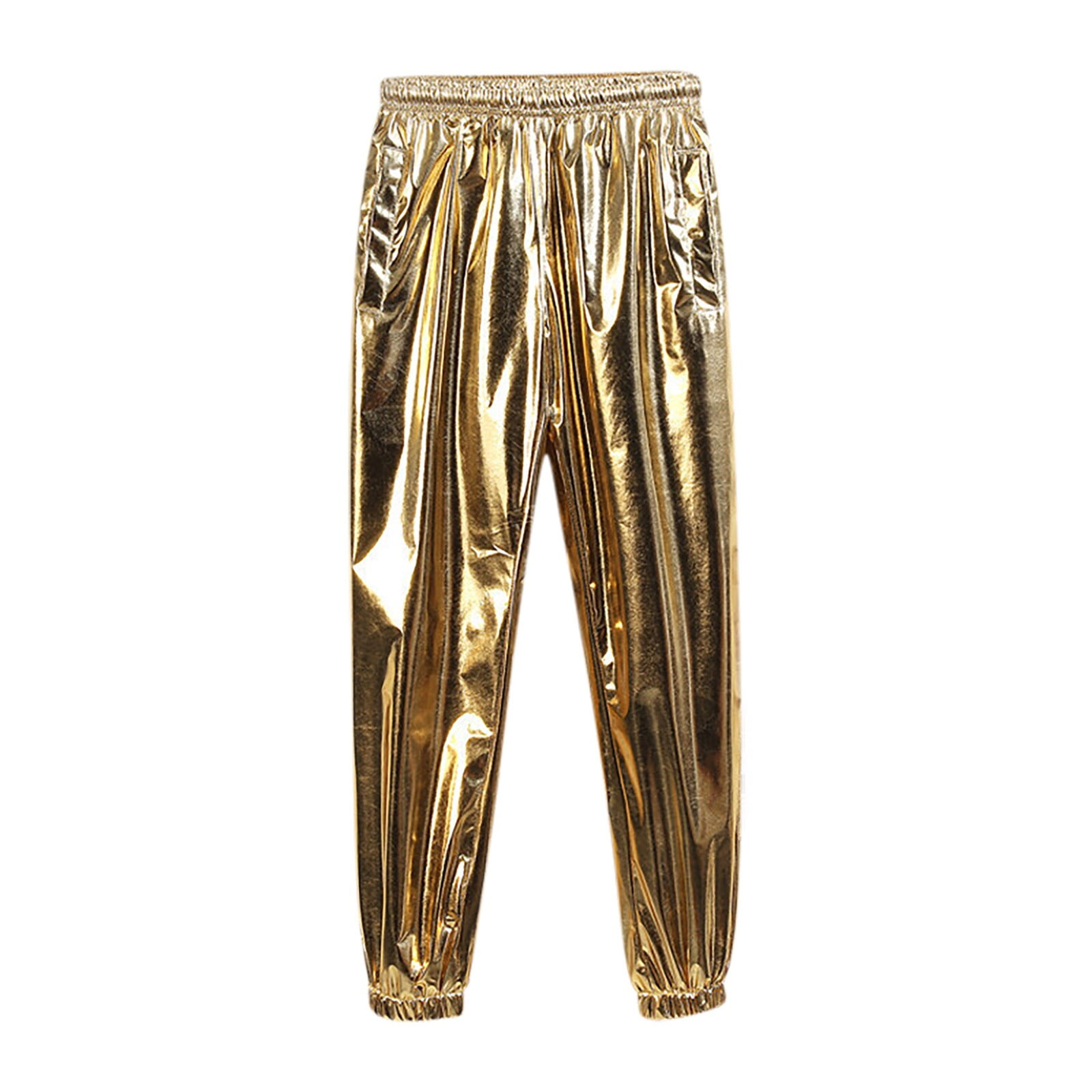 HaoXianJian Mens Shiny Discoes Pants Elastic Waist Party Nightclub ...