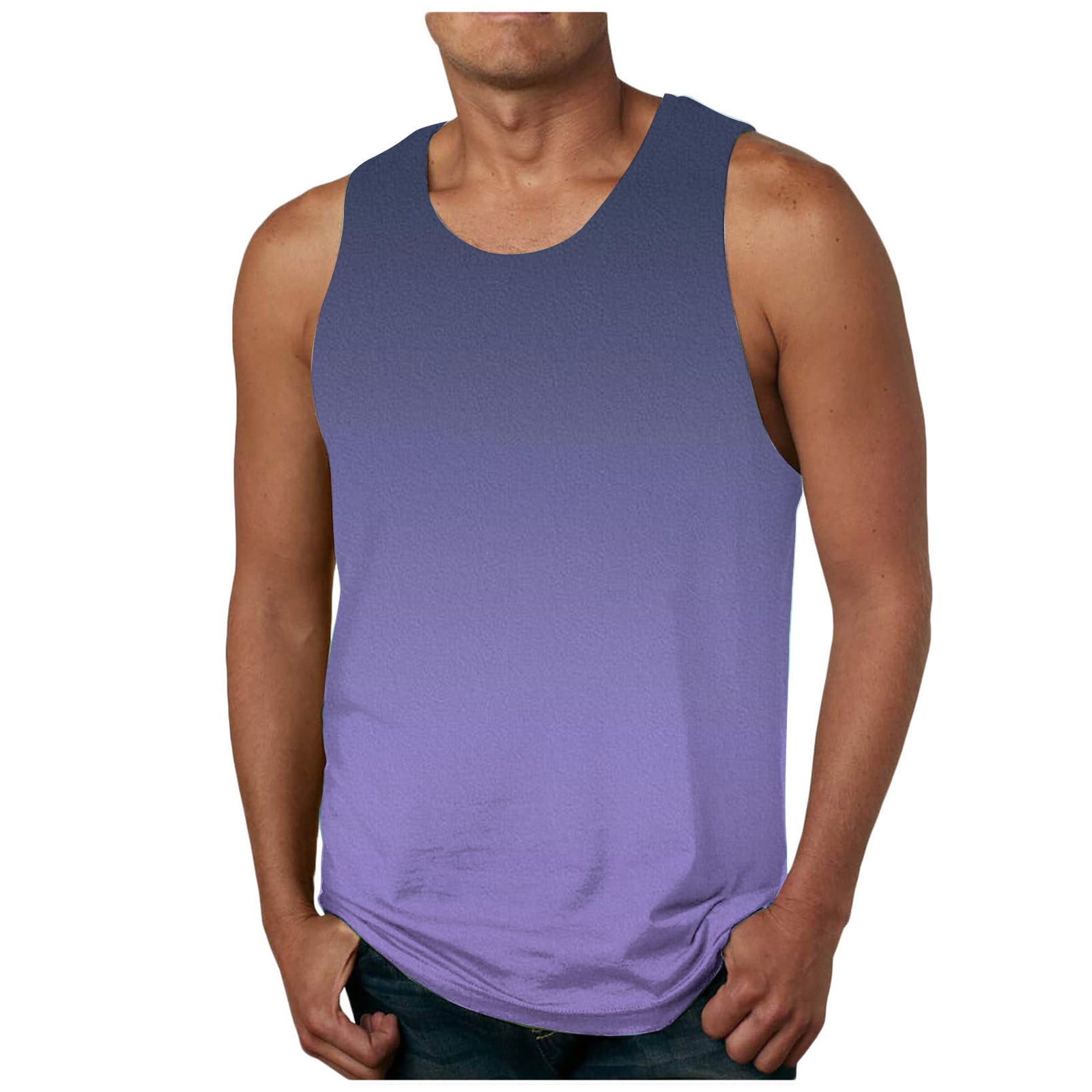 HaoXianJian Plus Size Mens Tank Tops Workout Summer Sports Sleeveless ...
