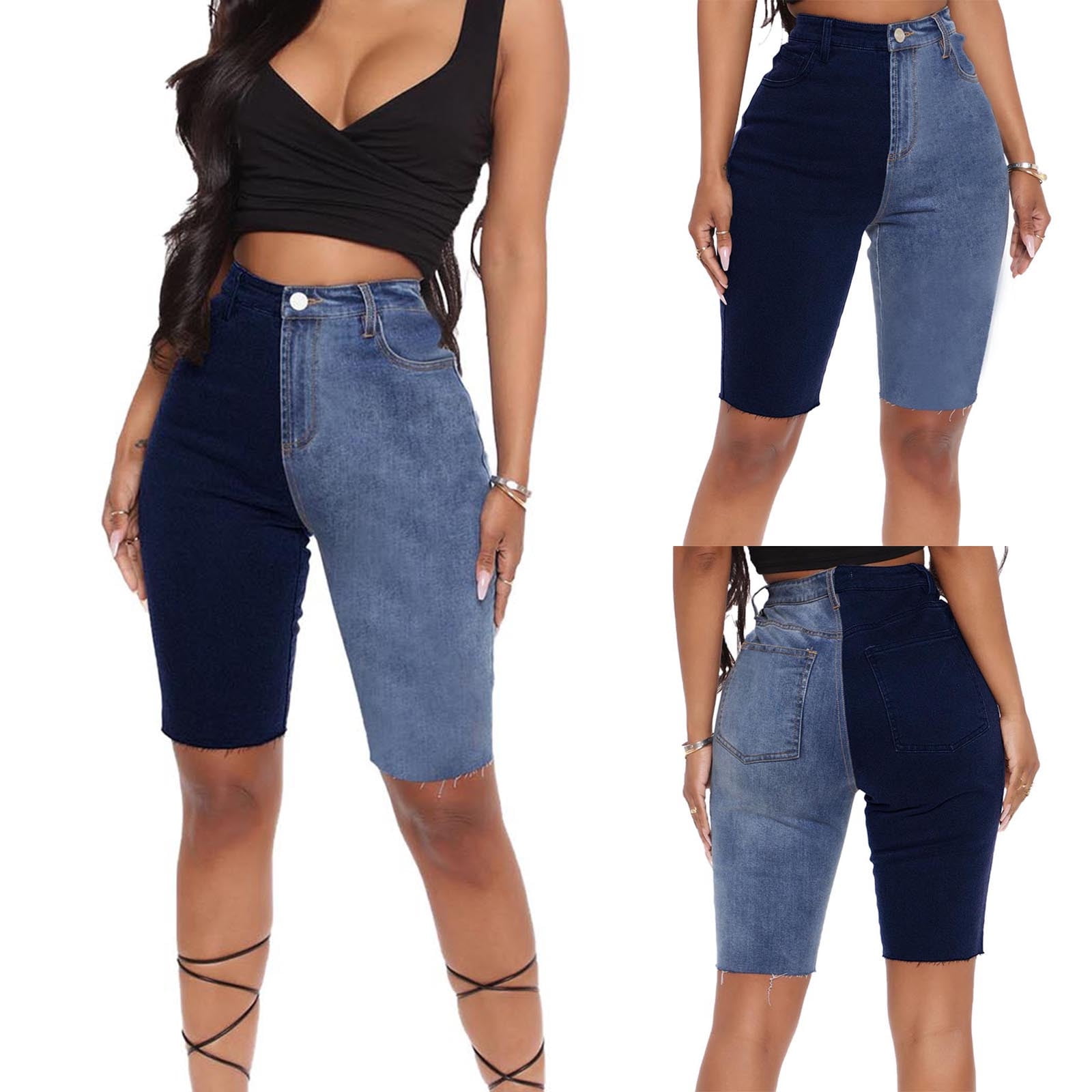 HaoXianJian Women's Skinny Long Shorts Hot Pants Shorts for Women Denim ...