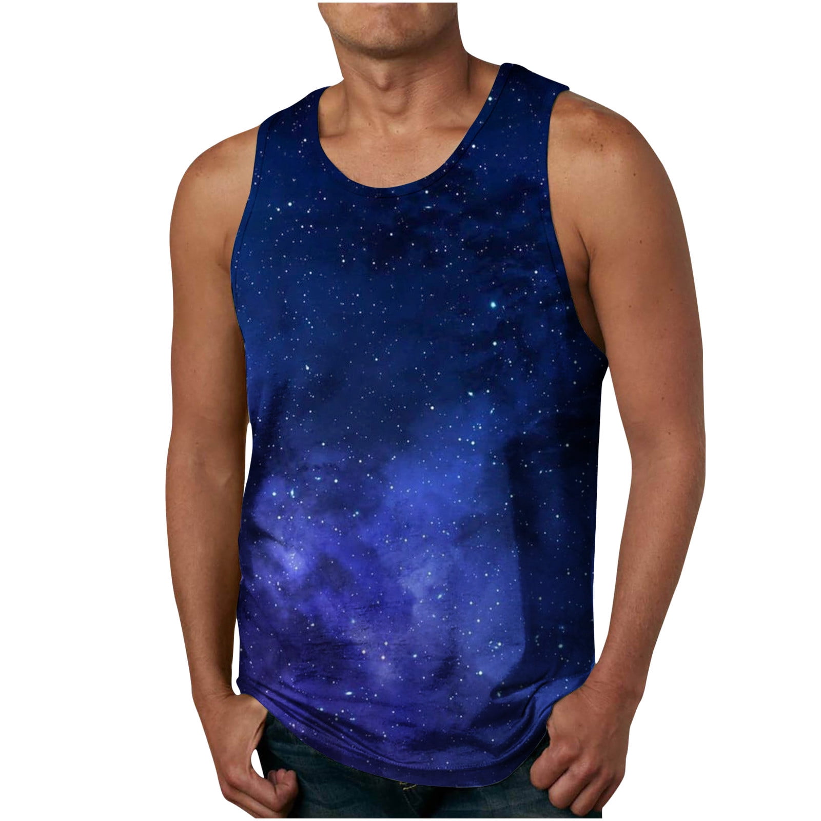 HaoXianJian Plus Size Mens Workout Tank Top Sleeveless Muscle Shirts ...