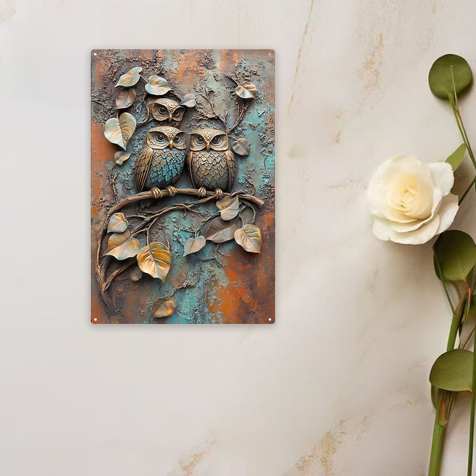 HaoXun 1 Pcs Wrought Iron Metal Sheet Art Wall Hanging Decor ...