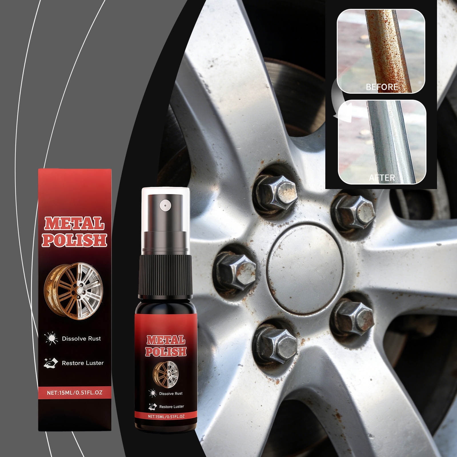 HaoXun 15ml Metal Rust Removal Polishing Agent - Dissolves Rust and ...