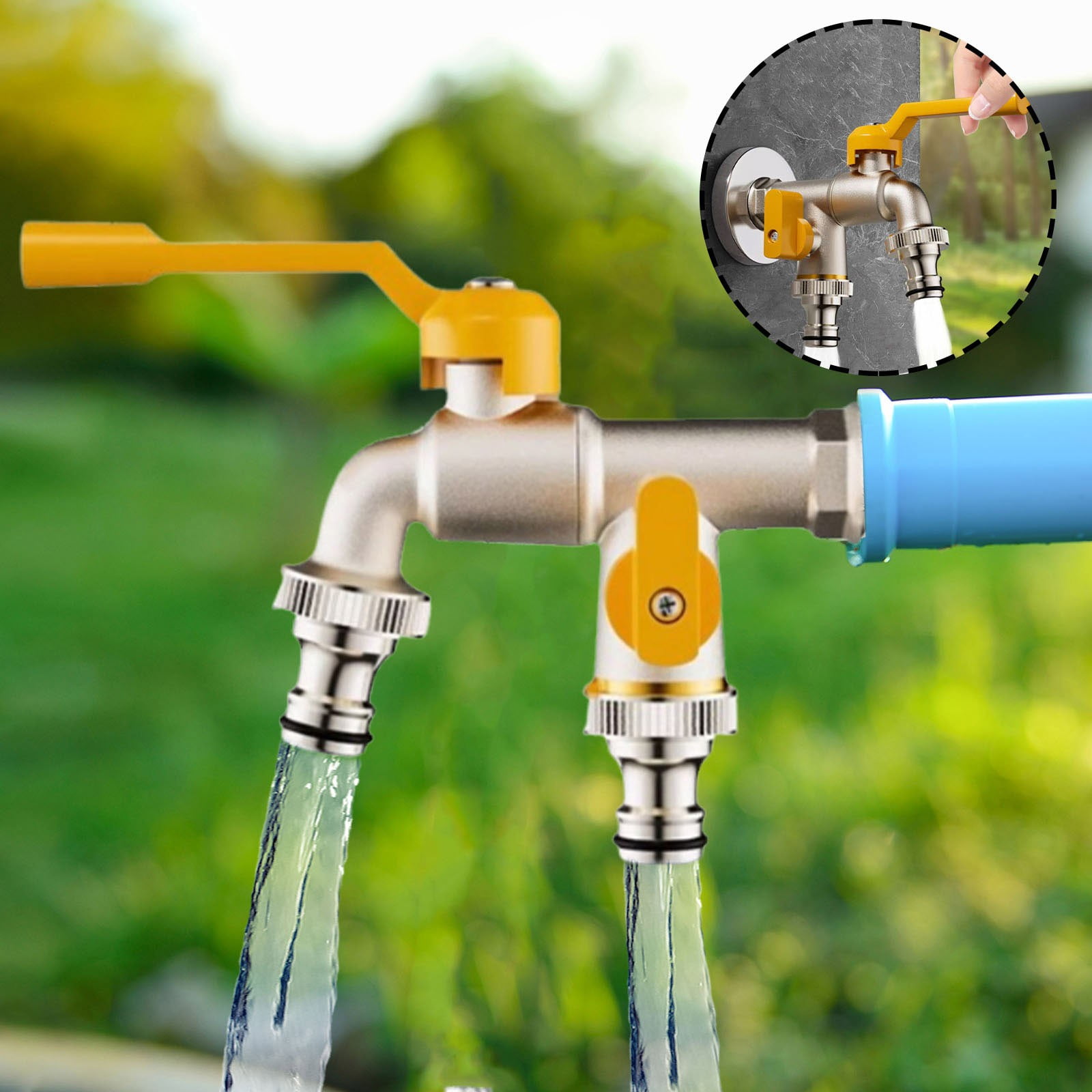 HaoXun 【2025 Upgrade】Freeze-Proof Outdoor Faucet - Heavy Duty Brass ...