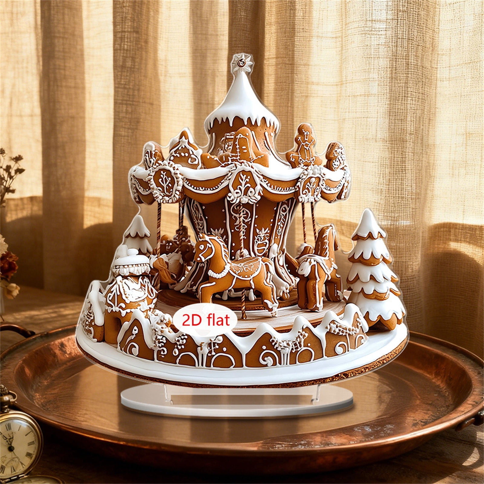 HaoXun 2D Acrylic Carousel and Castle Christmas Ornaments - Themed ...